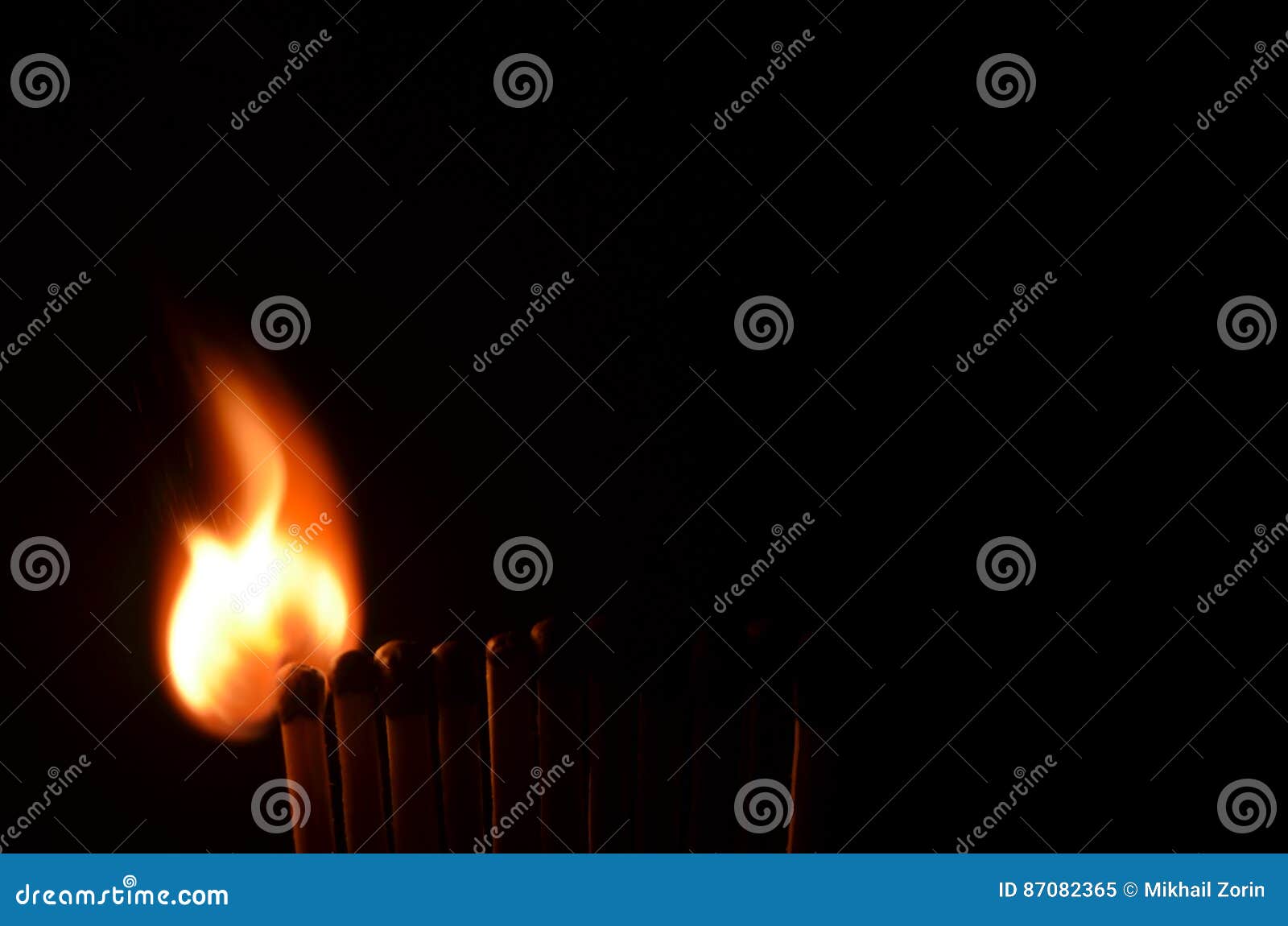 Line of Lighted Matches on Black Background Stock Image - Image of ...