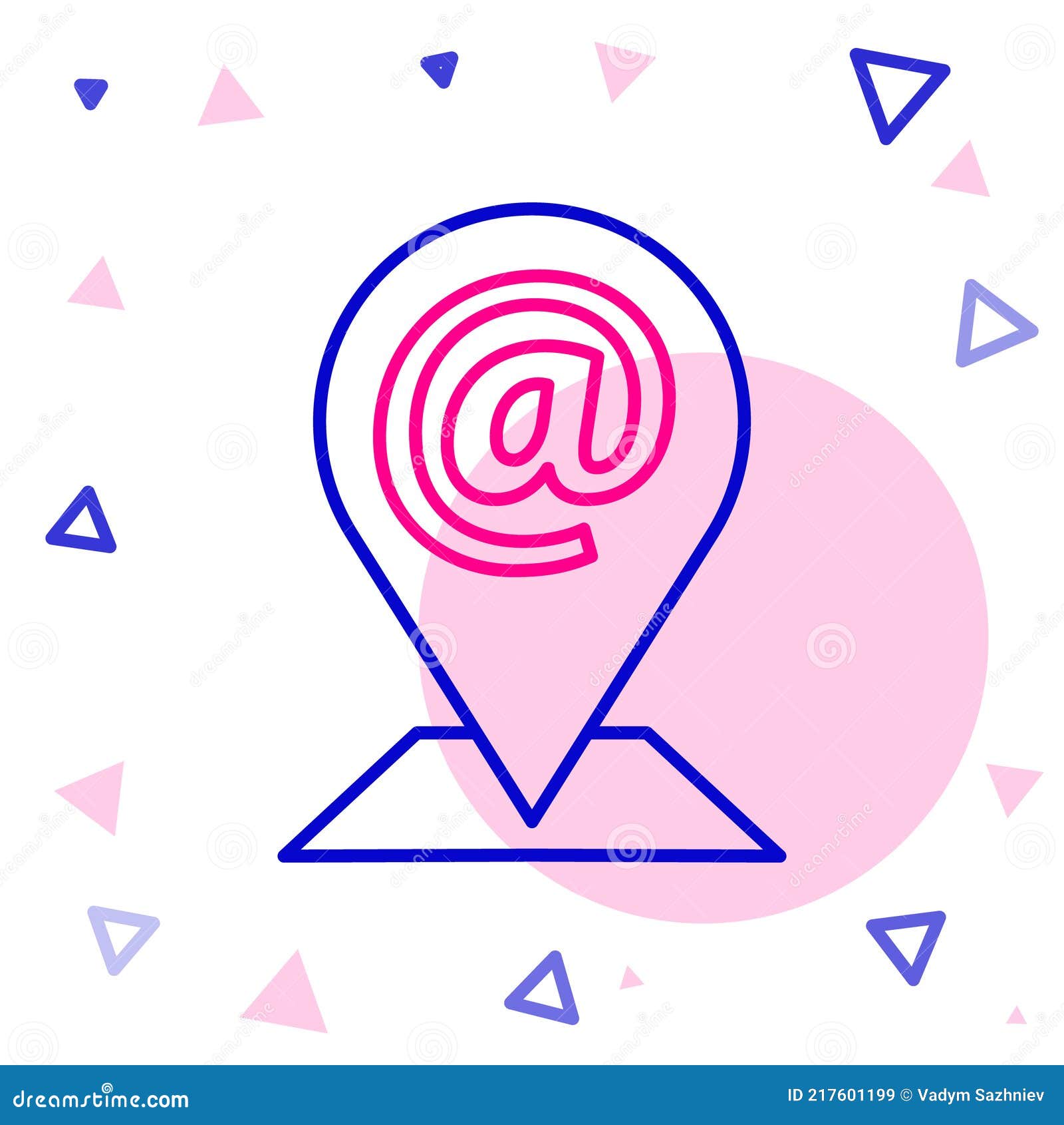 Line Location and Mail and E-mail Icon Isolated on White Background ...