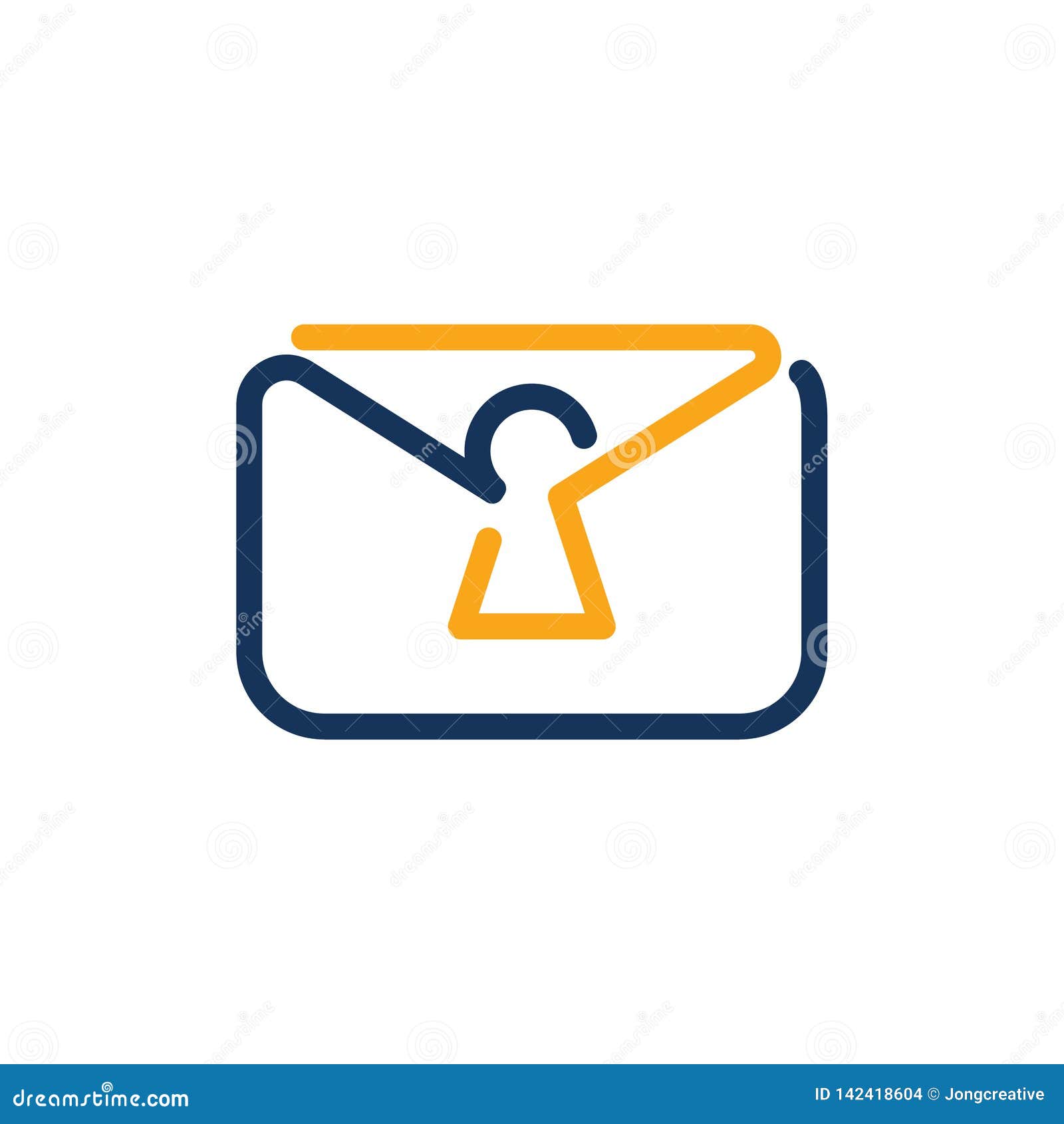 Line Lock Private Secret Message Logo Template Stock Vector ...