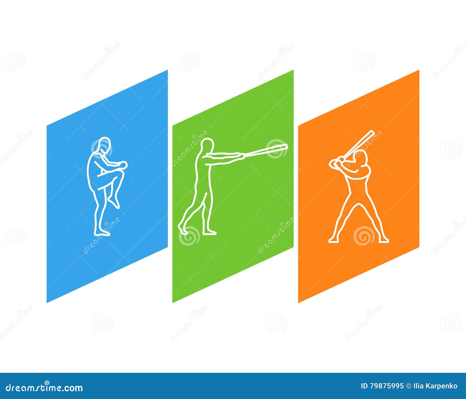 Line Logo for Baseball and Figure Baseball Player Stock Illustration ...