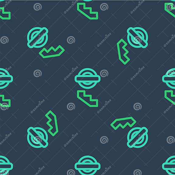 Line London Underground Icon Isolated Seamless Pattern on Blue ...