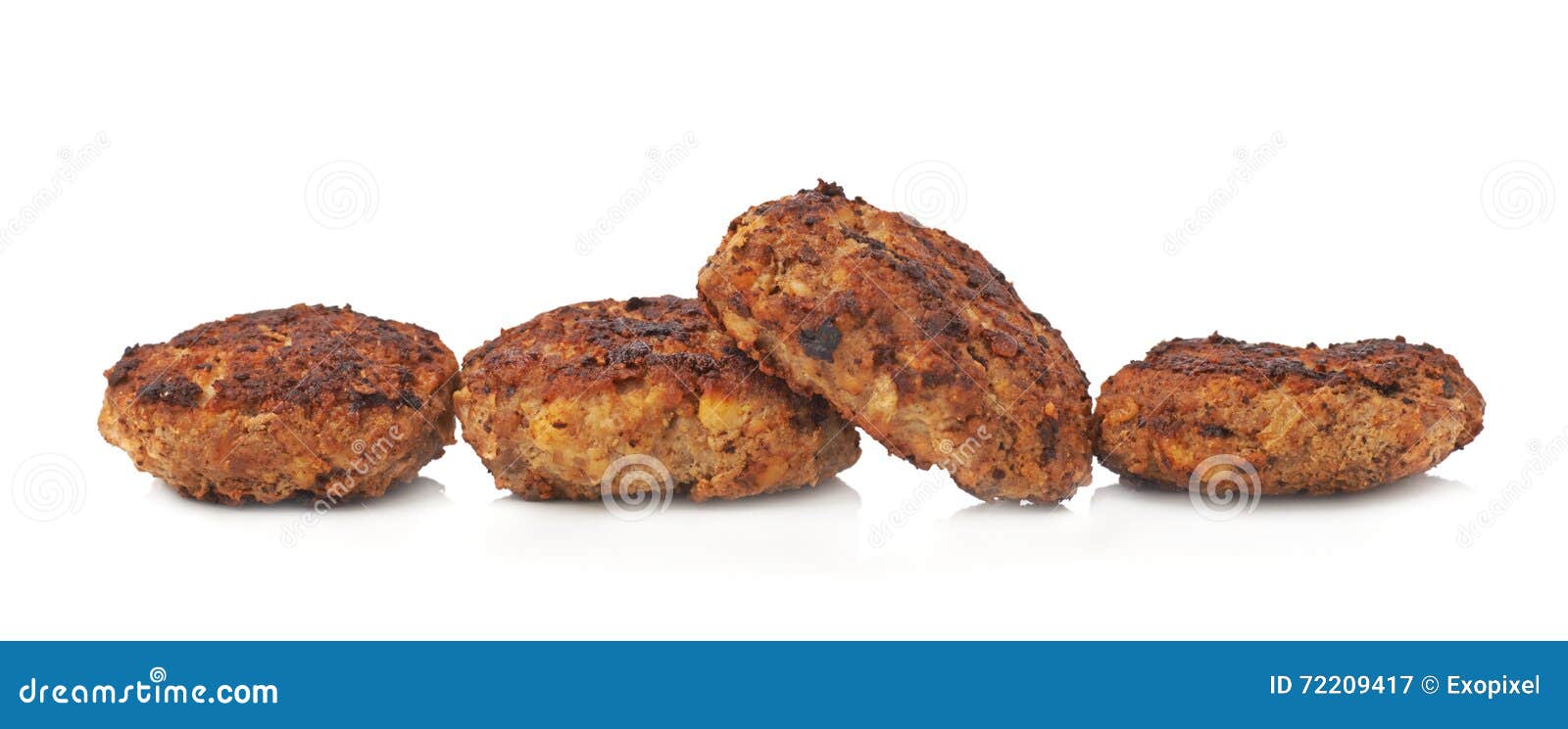 Line Made of Small Cutlets Isolated Over White Background Stock Image ...