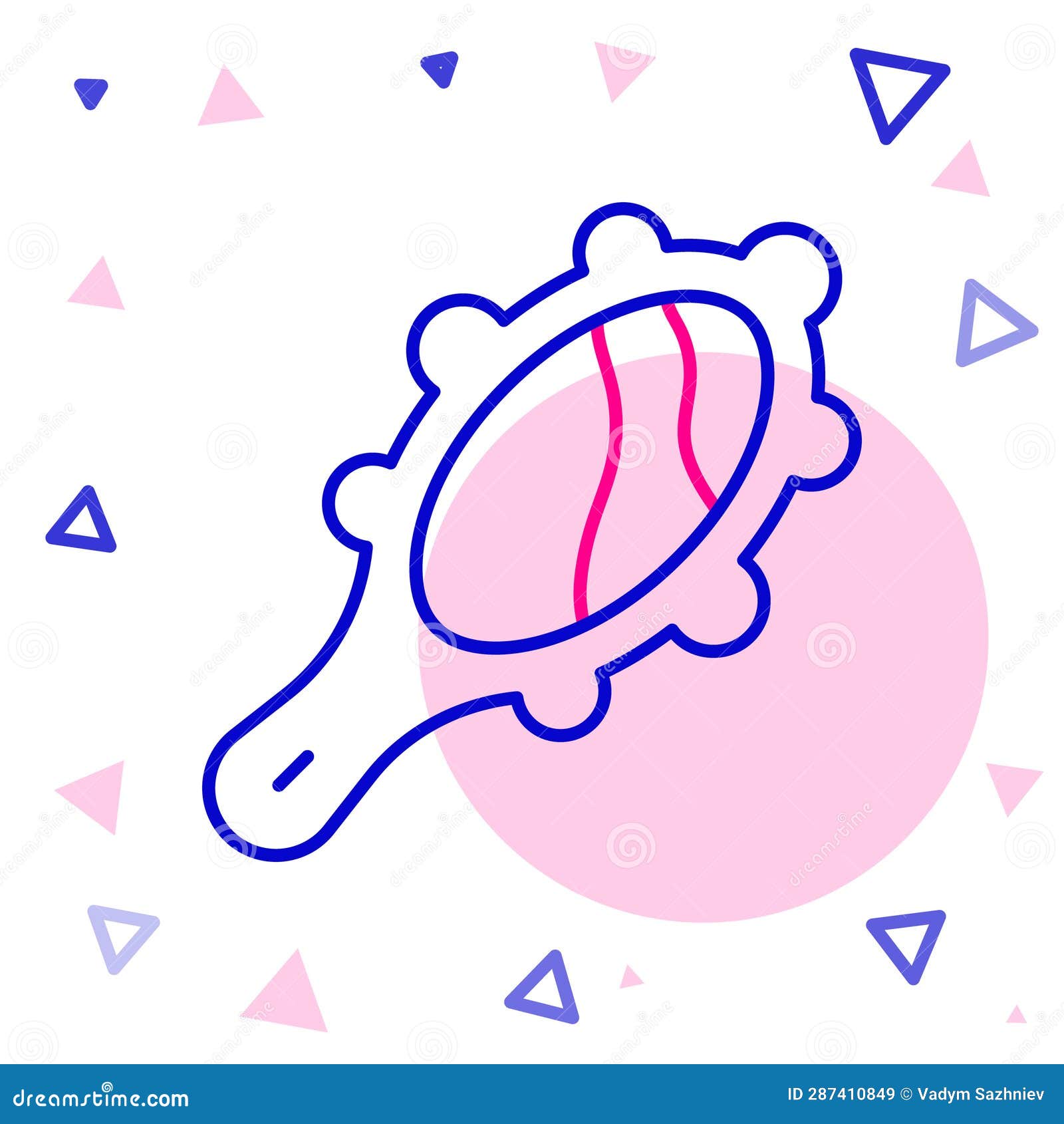 Line Magic Hand Mirror Icon Isolated on White Background. Colorful ...