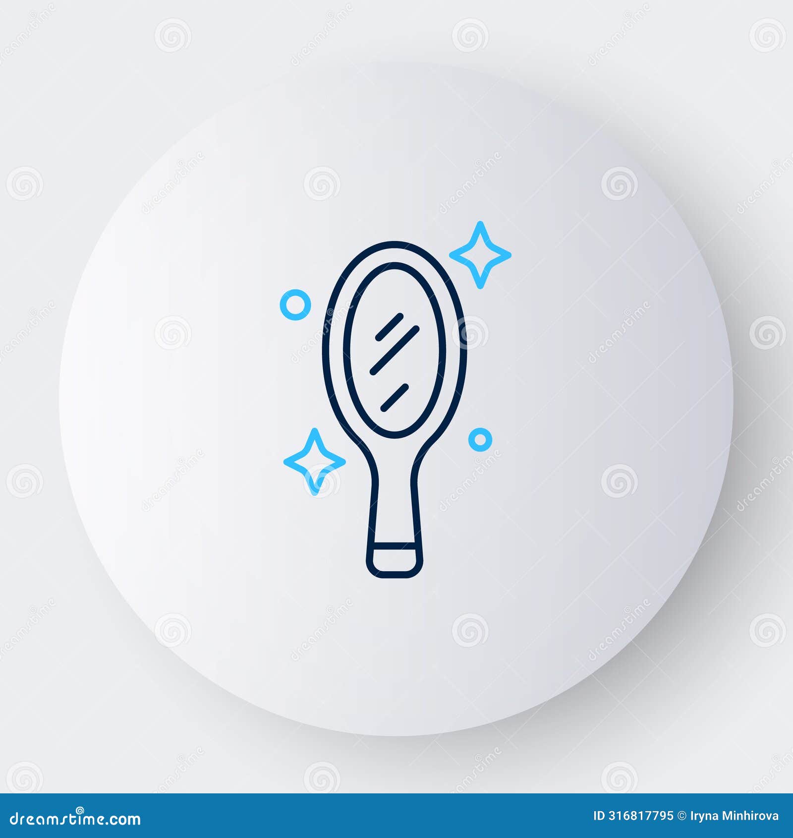 Line Magic Hand Mirror Icon Isolated on White Background. Colorful ...