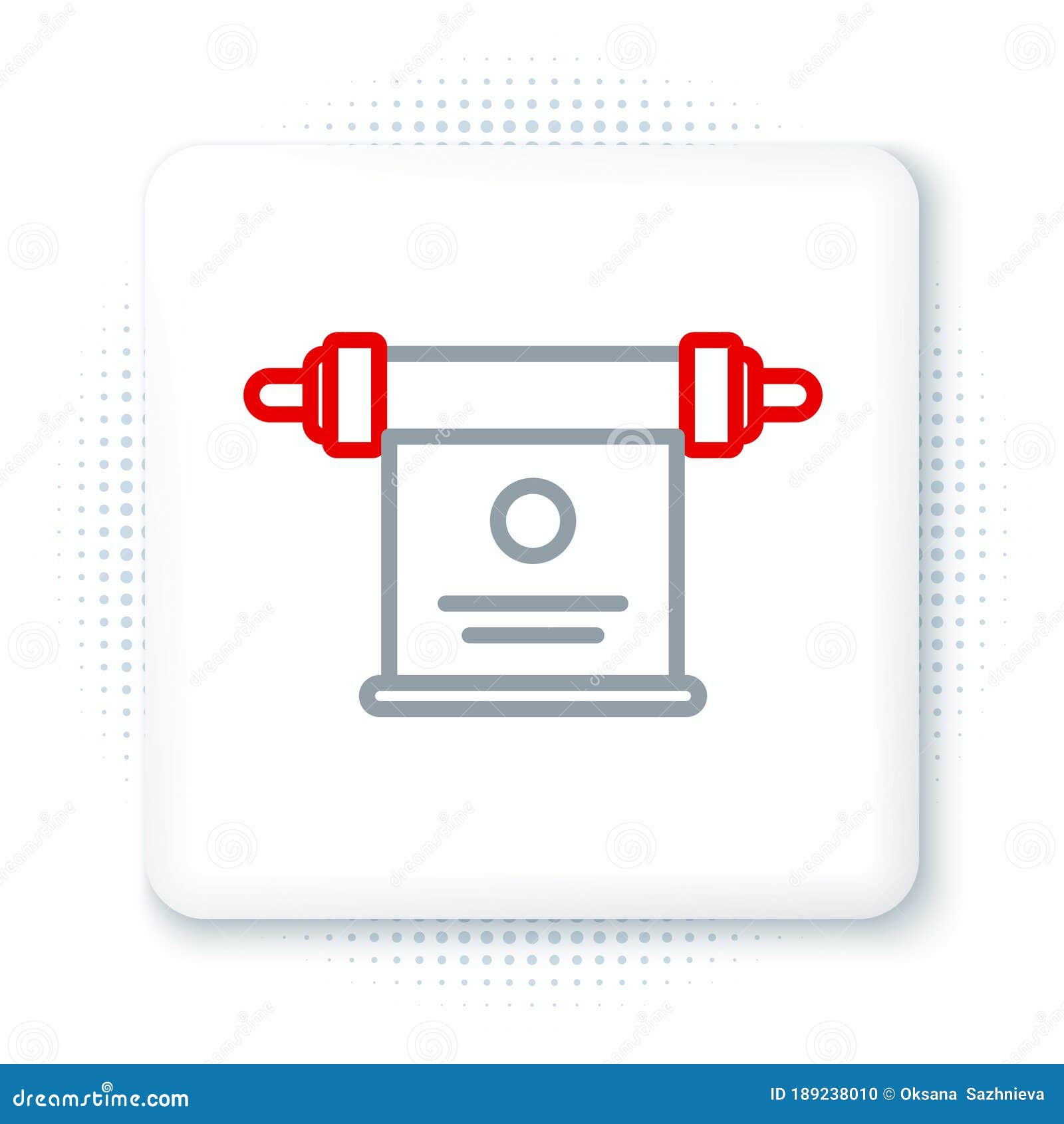 Line Magic Scroll Icon Isolated on White Background. Decree, Paper ...