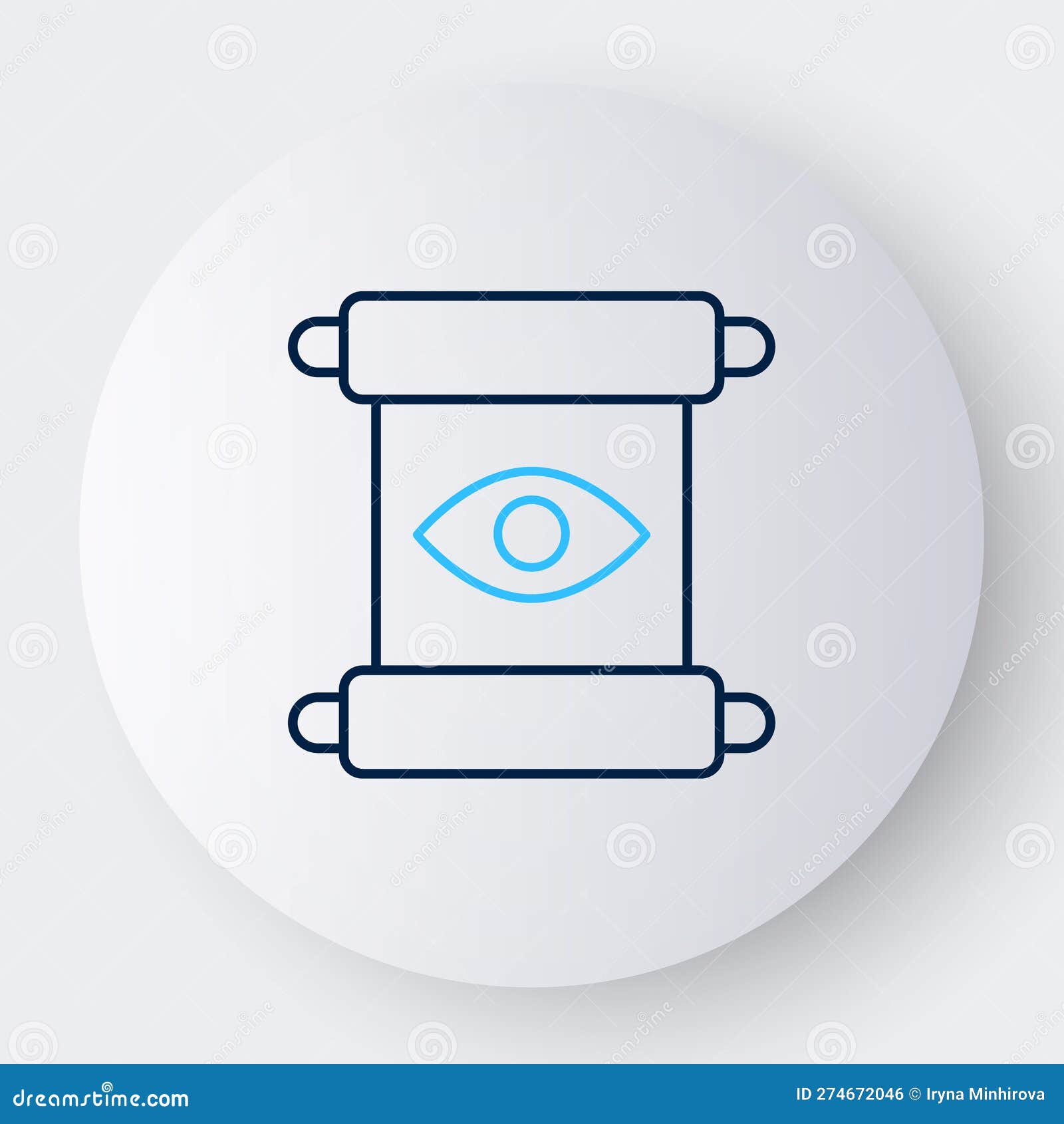 Line Magic Scroll Icon Isolated on White Background. Decree, Paper ...