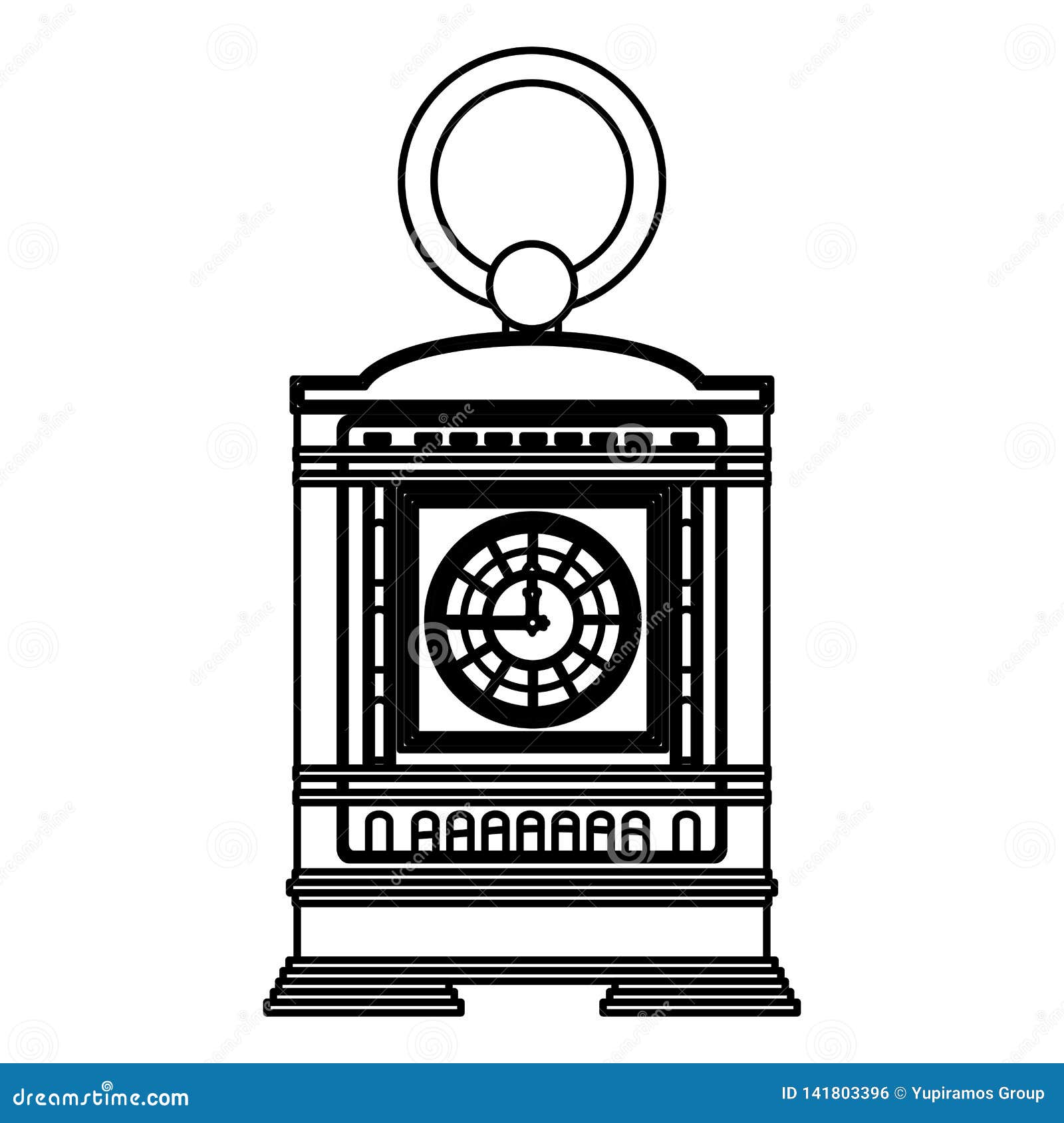 Line Mantel Clock Manual Structure Design Stock Vector - Illustration ...