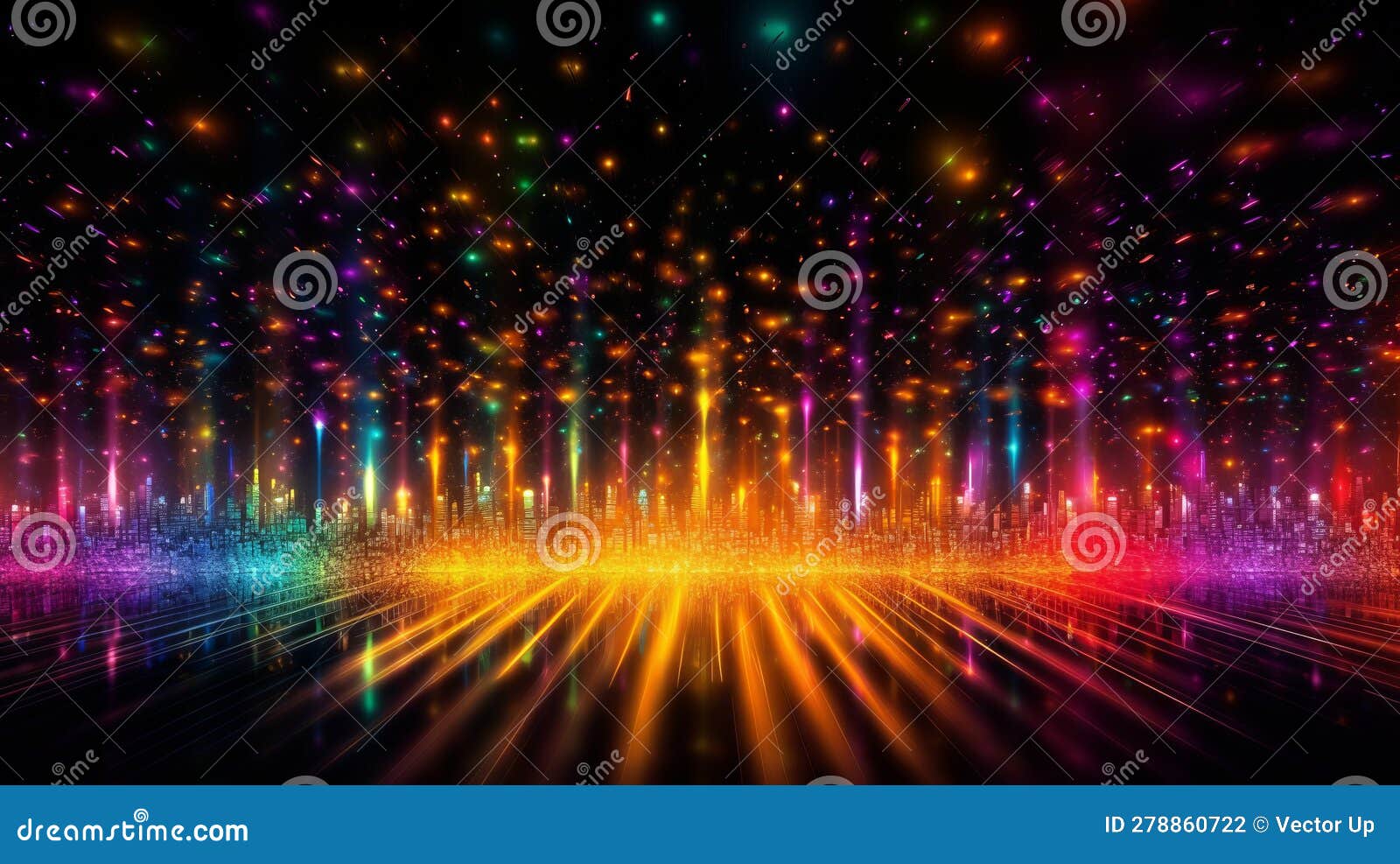 Line of Many Color Sparks Wallpaper. Generative AI Stock Illustration ...