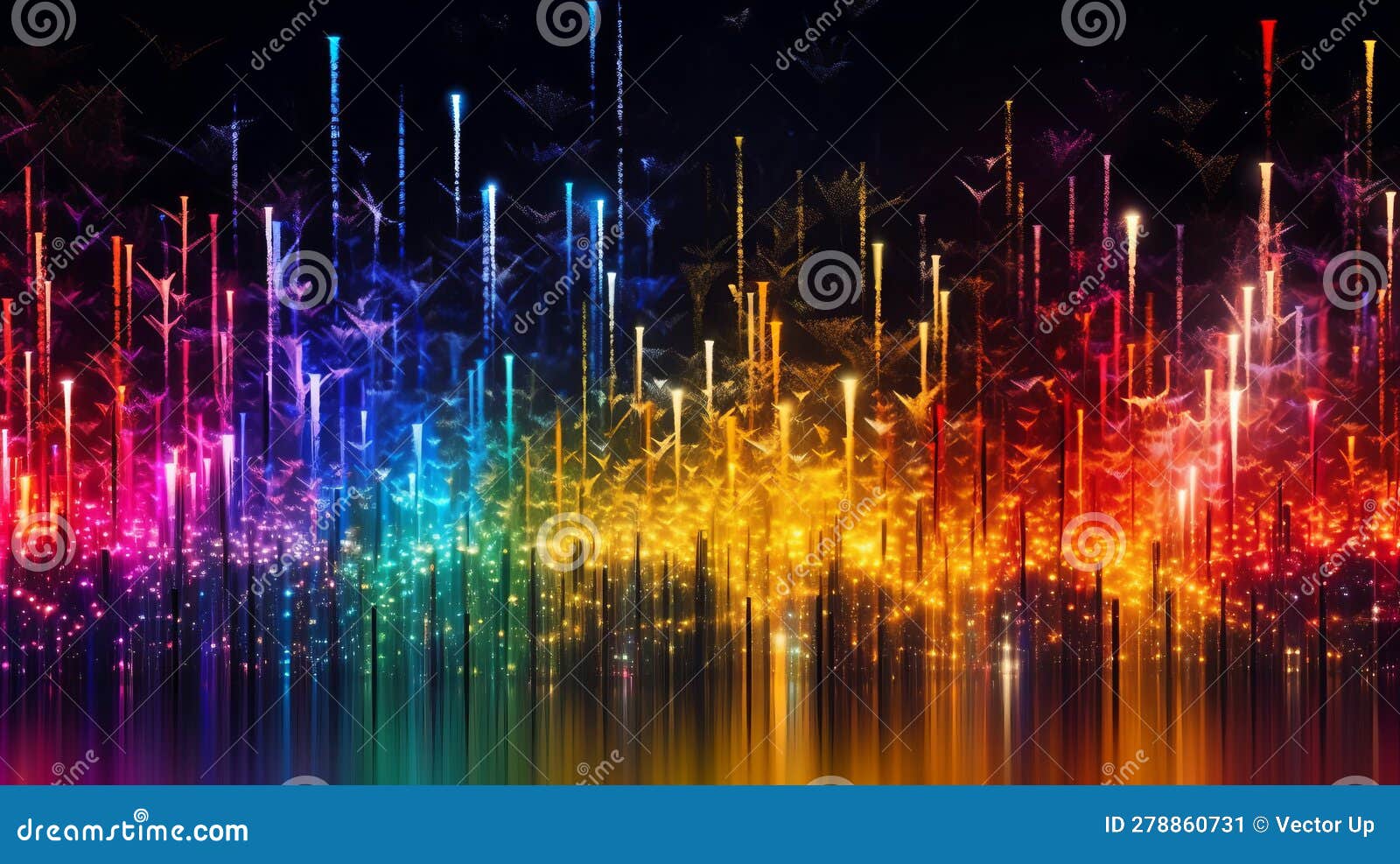 Line of Many Color Sparks Wallpaper. Generative AI Stock Illustration ...
