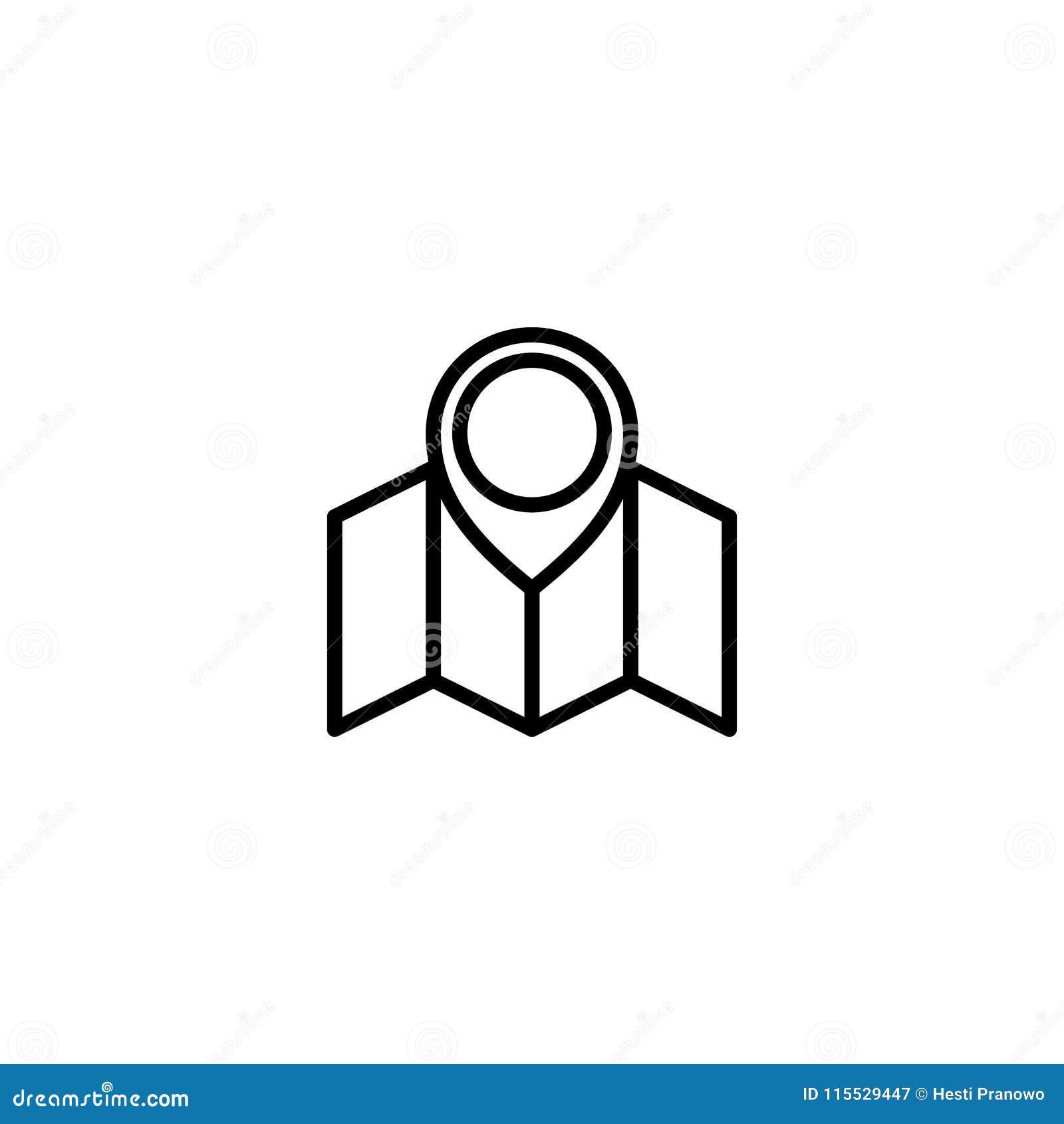 Line Map and Location Mark Design Element on the White Background Stock ...