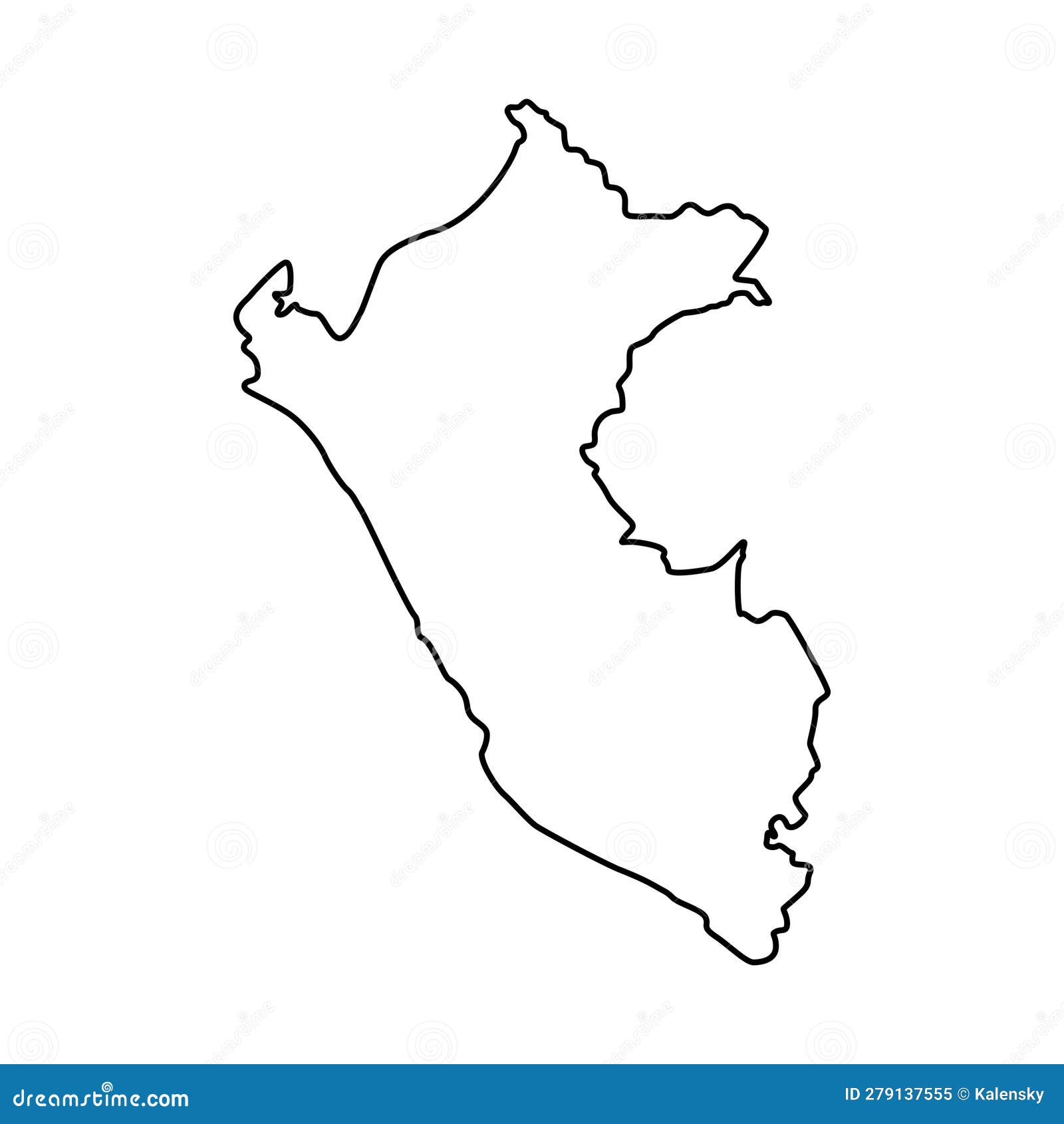 Line Map of Peru stock vector. Illustration of borderline - 279137555