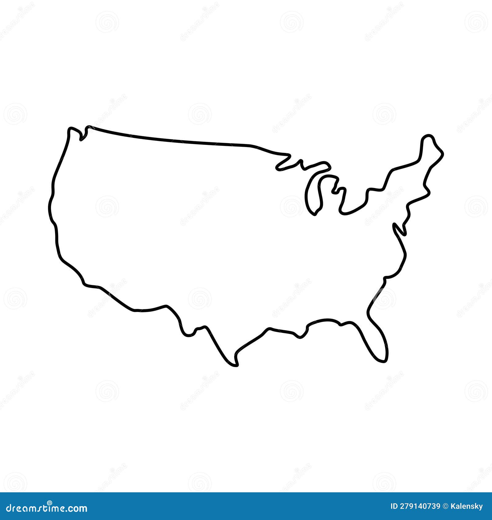 Line Map of USA stock illustration. Illustration of territory - 279140739