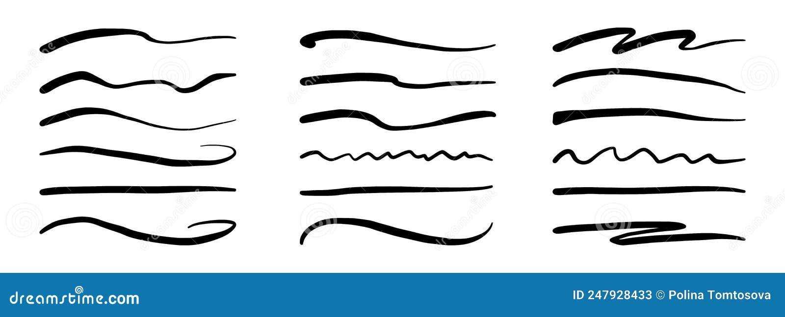 Line Marker Stroke Underline. Marker Highlight Brush Effect Stock ...