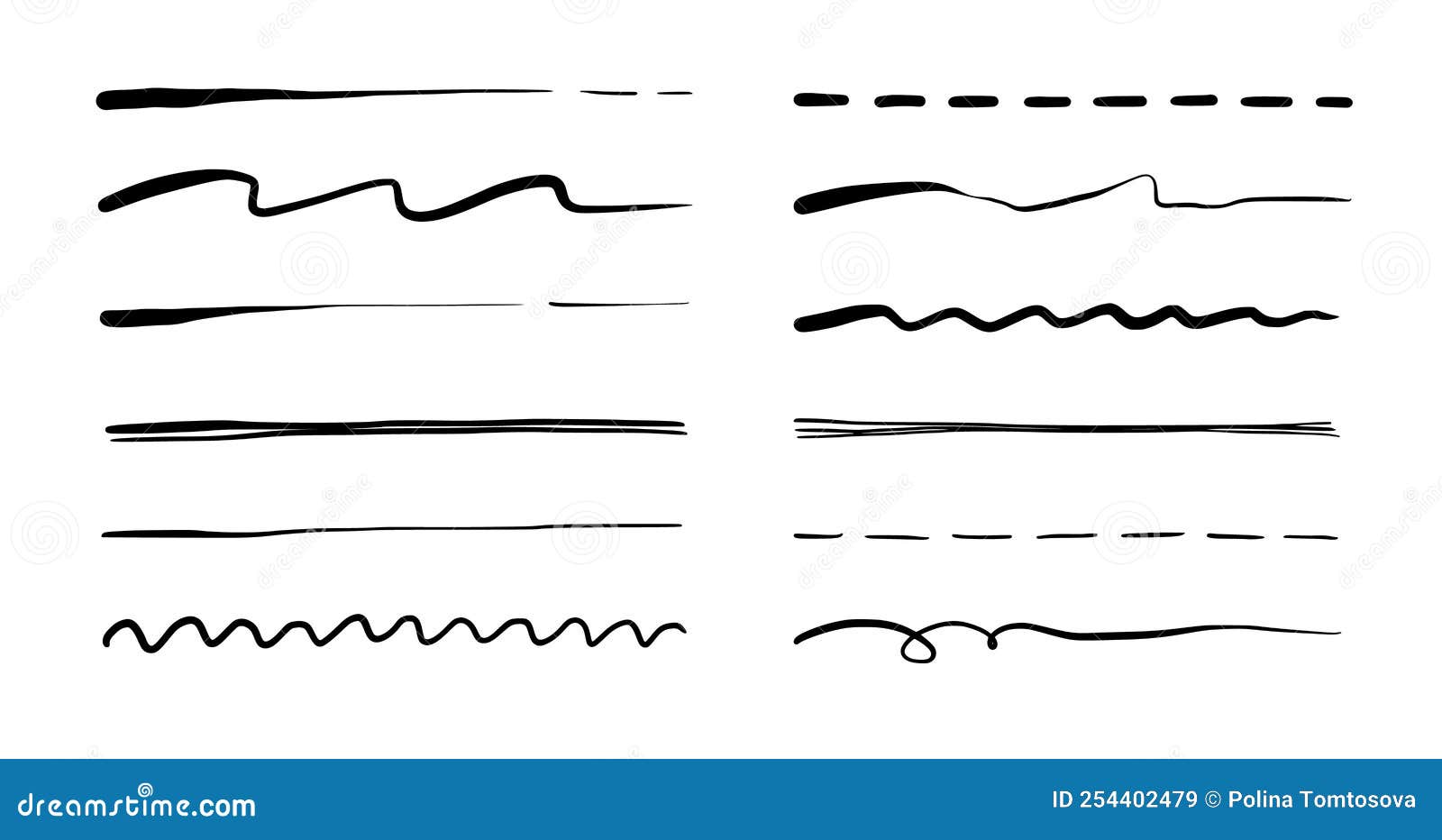 Line Marker Stroke Underline. Marker Highlight Brush Effect Stock ...