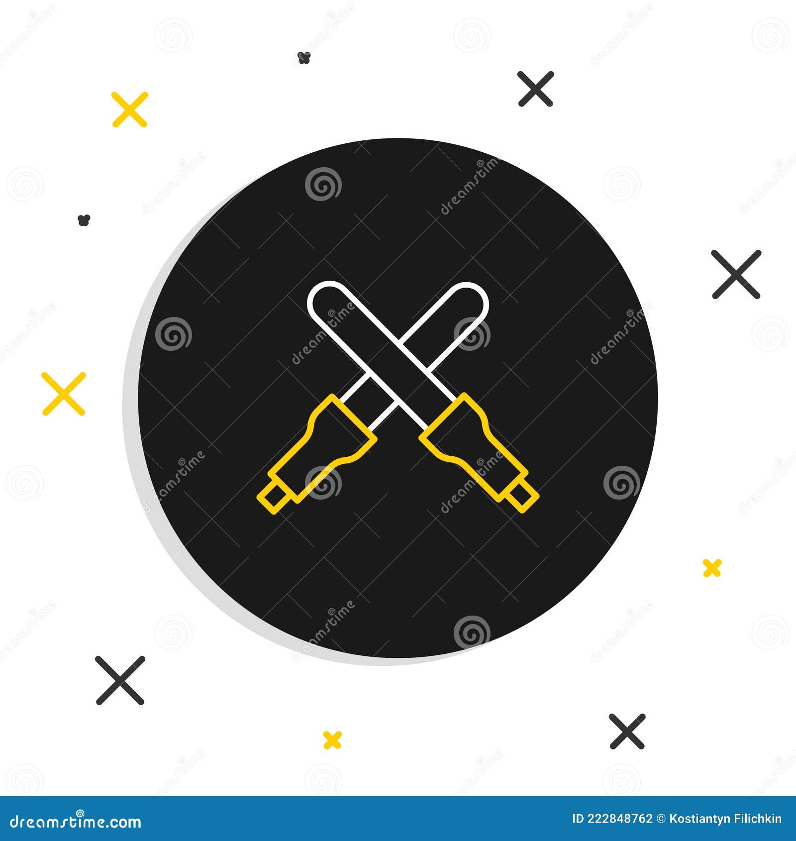 Line Marshalling Wands for the Aircraft Icon Isolated on White ...