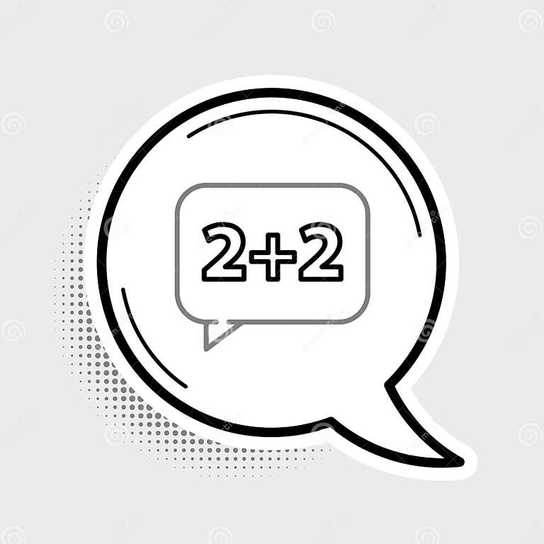 Line Math System of Equation Solution on Speech Bubble Icon Isolated on ...