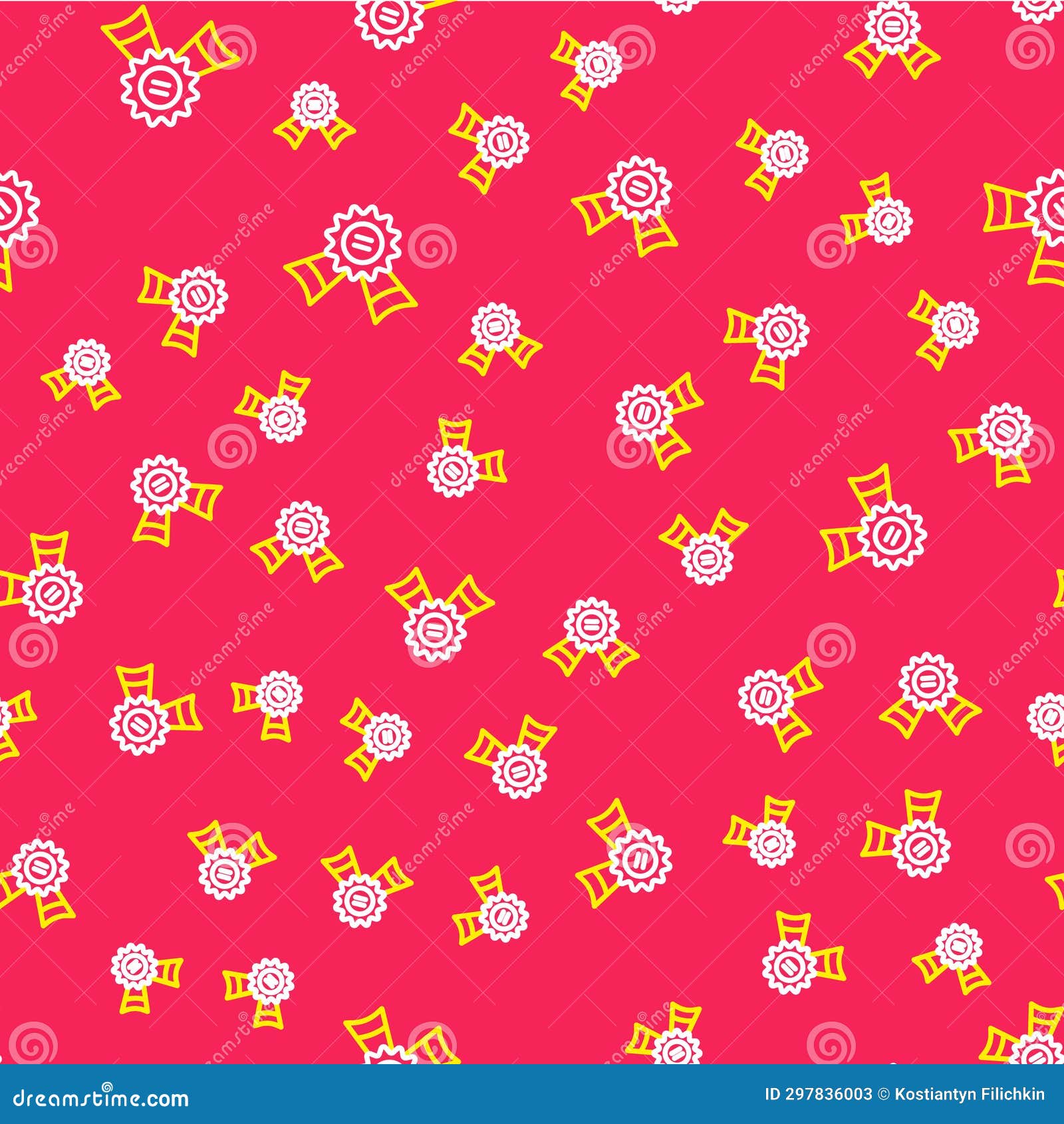 Line Medal Icon Isolated On White Background. Winner Symbol. Colorful ...