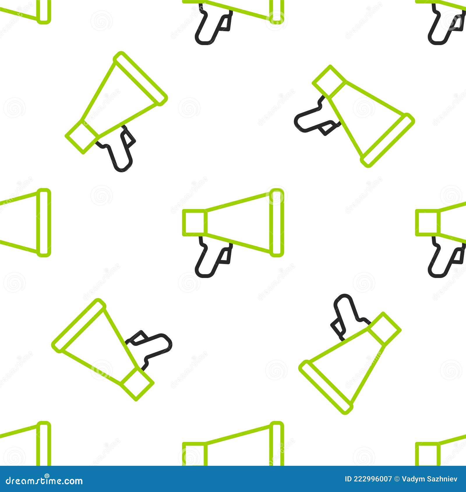 Line Megaphone Icon Isolated Seamless Pattern on White Background ...