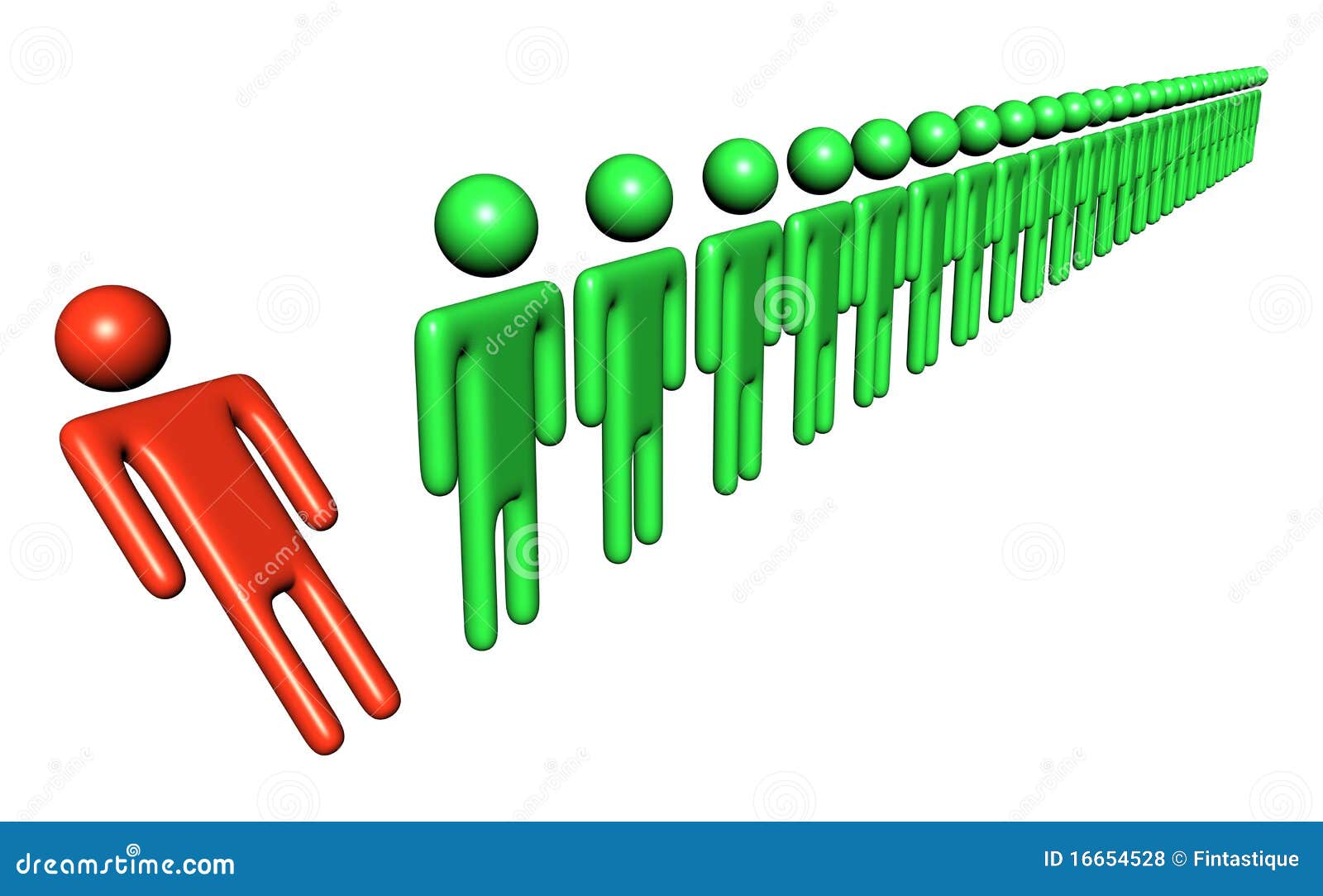 Line of Men with Red Man Falling Stock Illustration - Illustration of ...