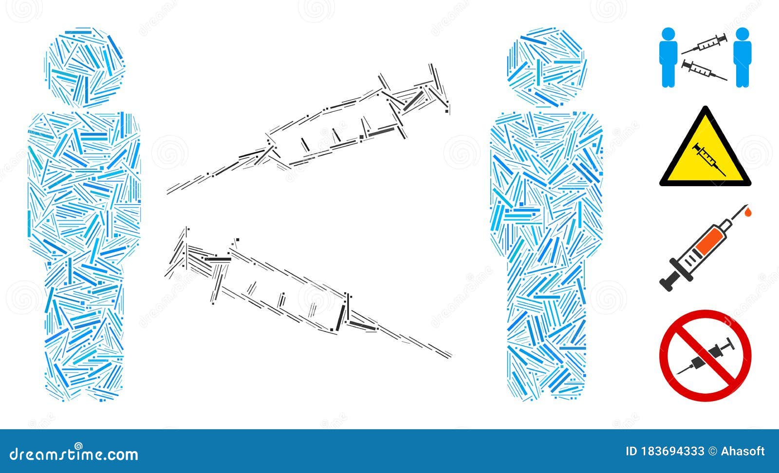 Line Men Syringe Exchange Icon Vector Collage Stock Illustration ...