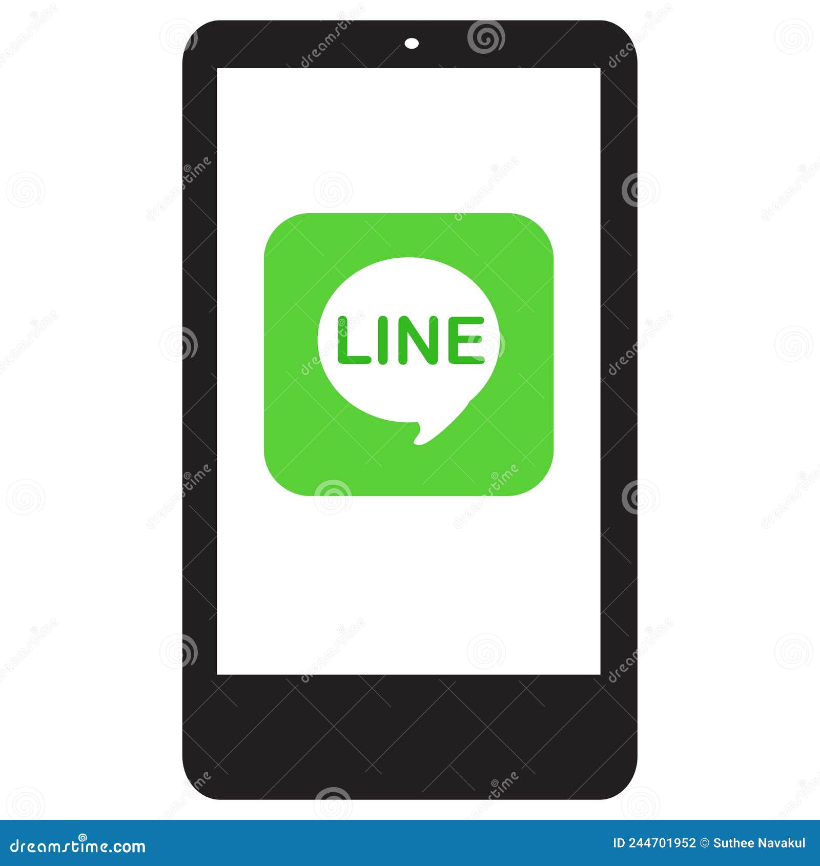 Line Messager App Chat Icon on White Background. Mobile Chat App. Flat ...