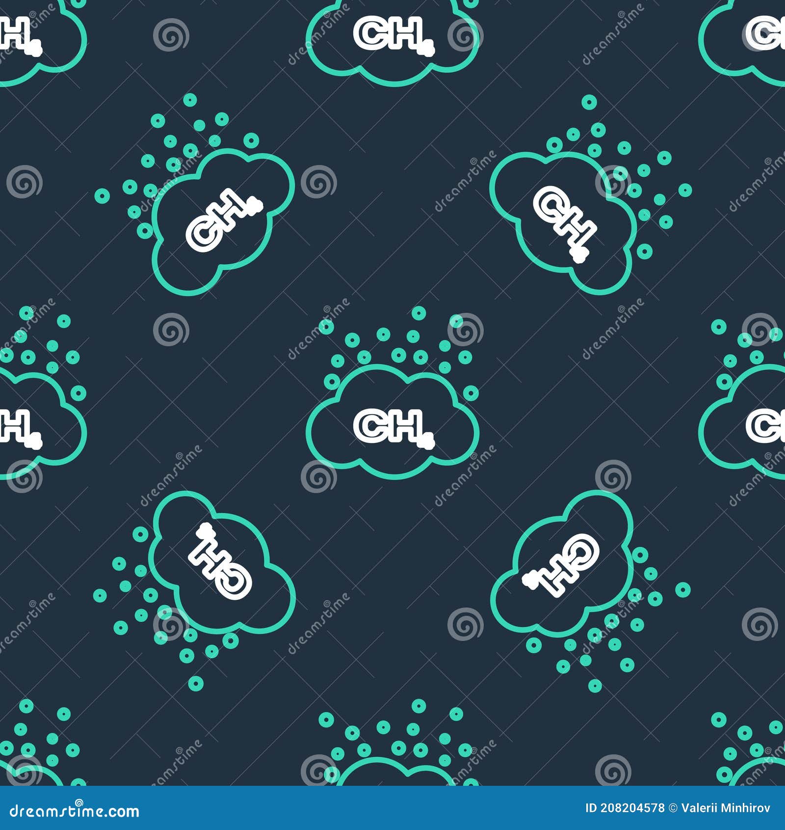 Methane Emissions, CH4 Vector Linear Icon Stock Photography ...