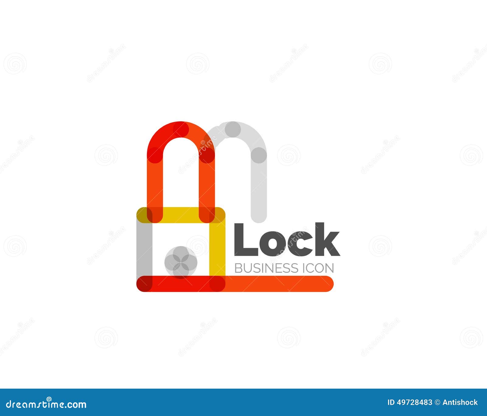 Line Minimal Design Logo Lock Stock Vector - Illustration of logotype ...