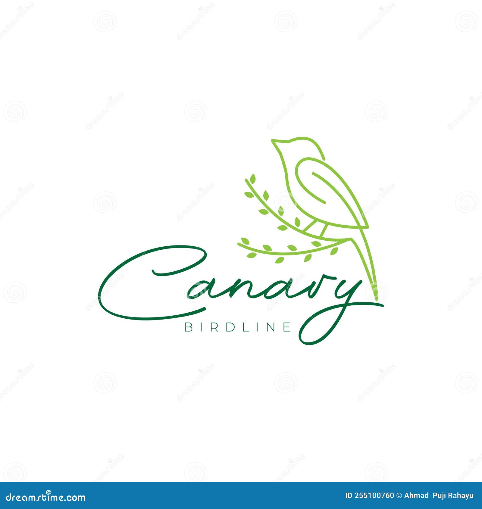 Line Minimalist Beauty Bird Canary Logo Design Stock Vector ...