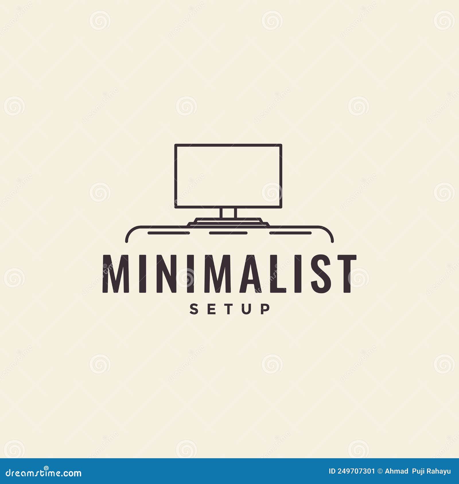 Line Minimalist Setup Workspace Logo Design Vector Graphic Symbol Icon ...