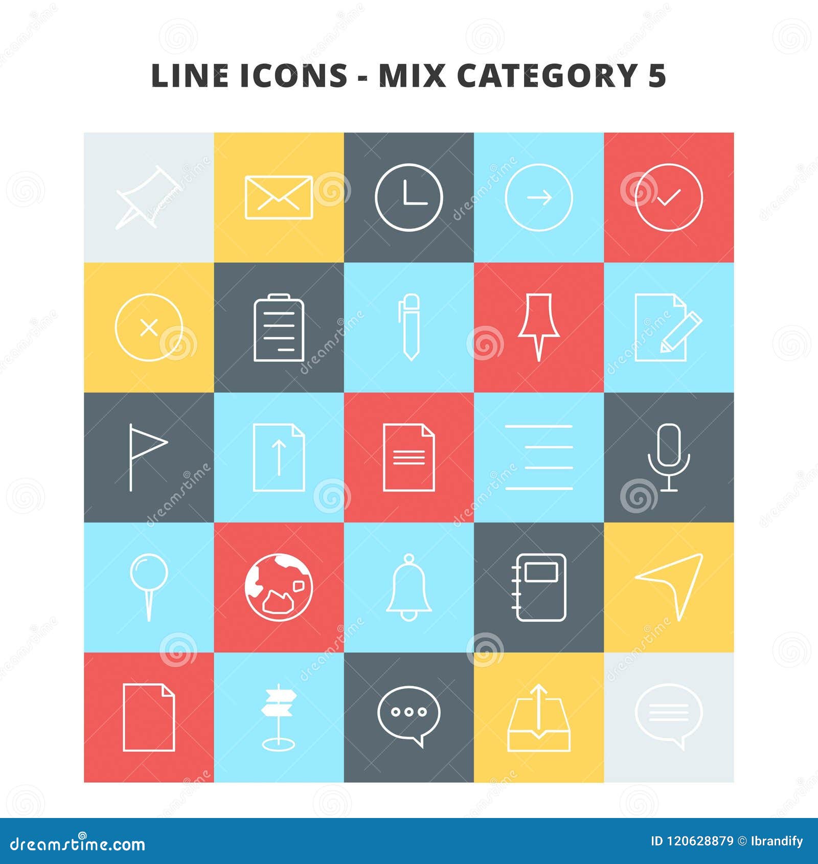 Line Mix Icons stock vector. Illustration of communication - 120628879