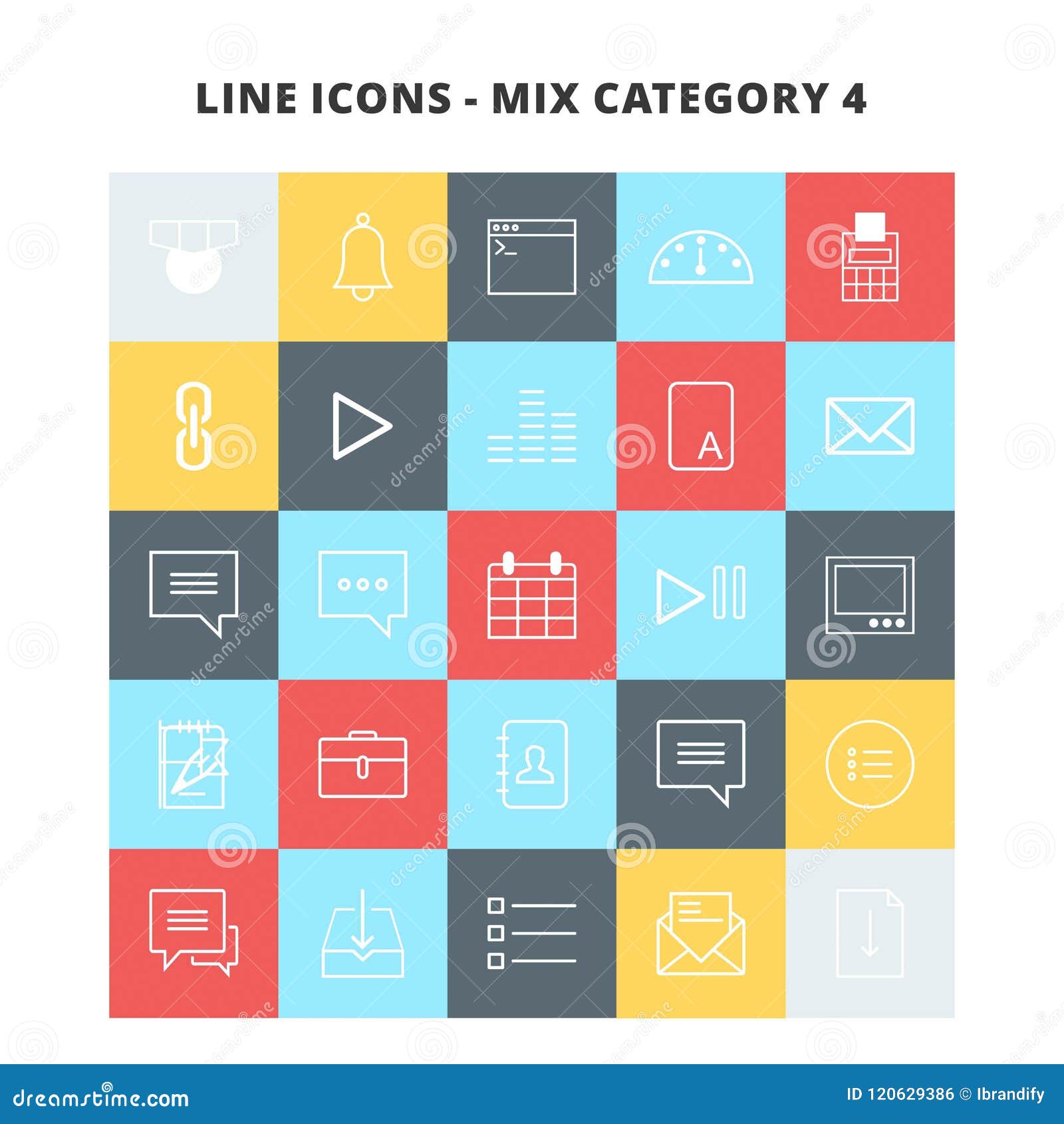 Line Mix Icons stock vector. Illustration of system - 120629386