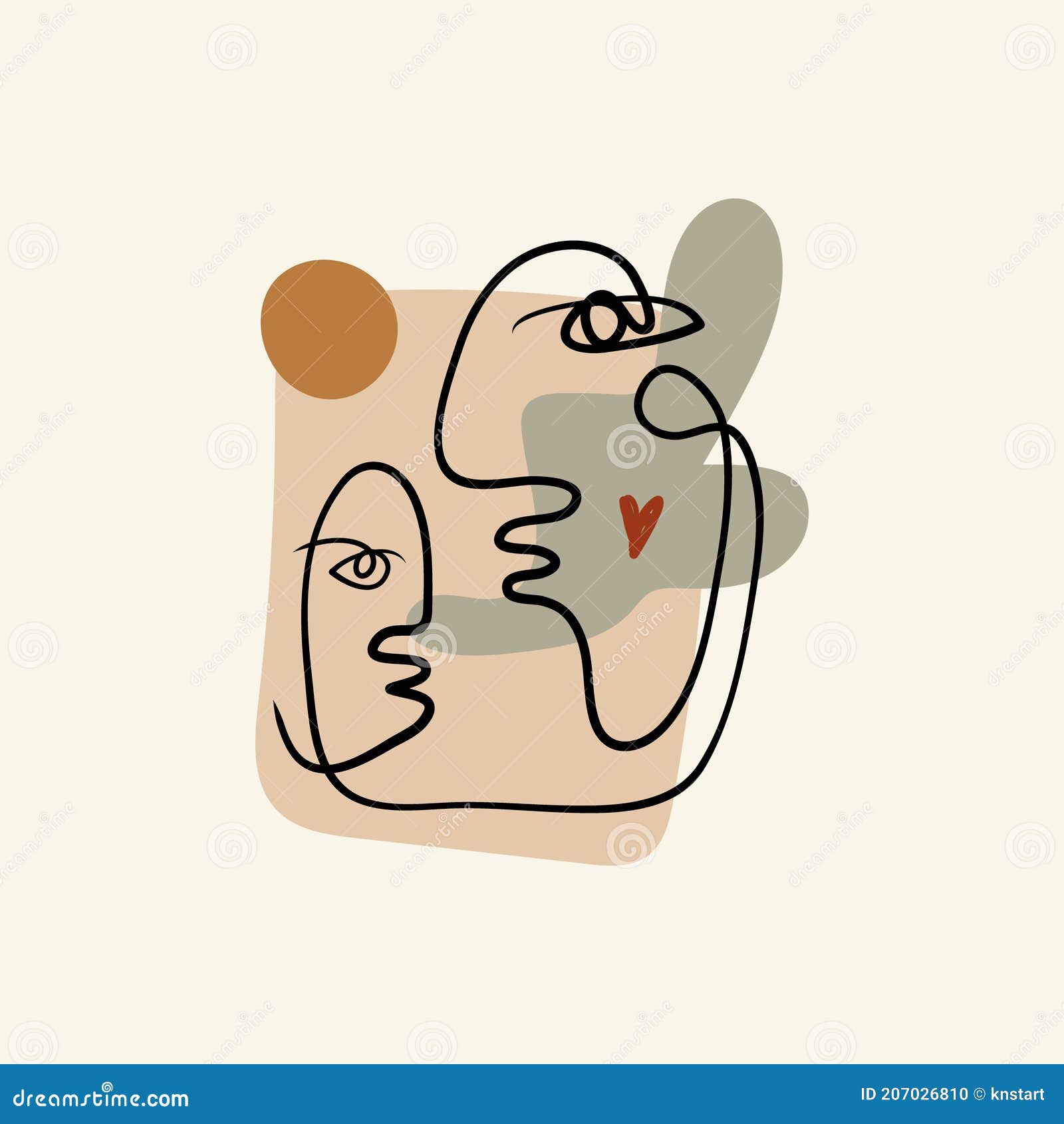 Line Modern Minimalist Human Face Art Design Print Stock Vector ...