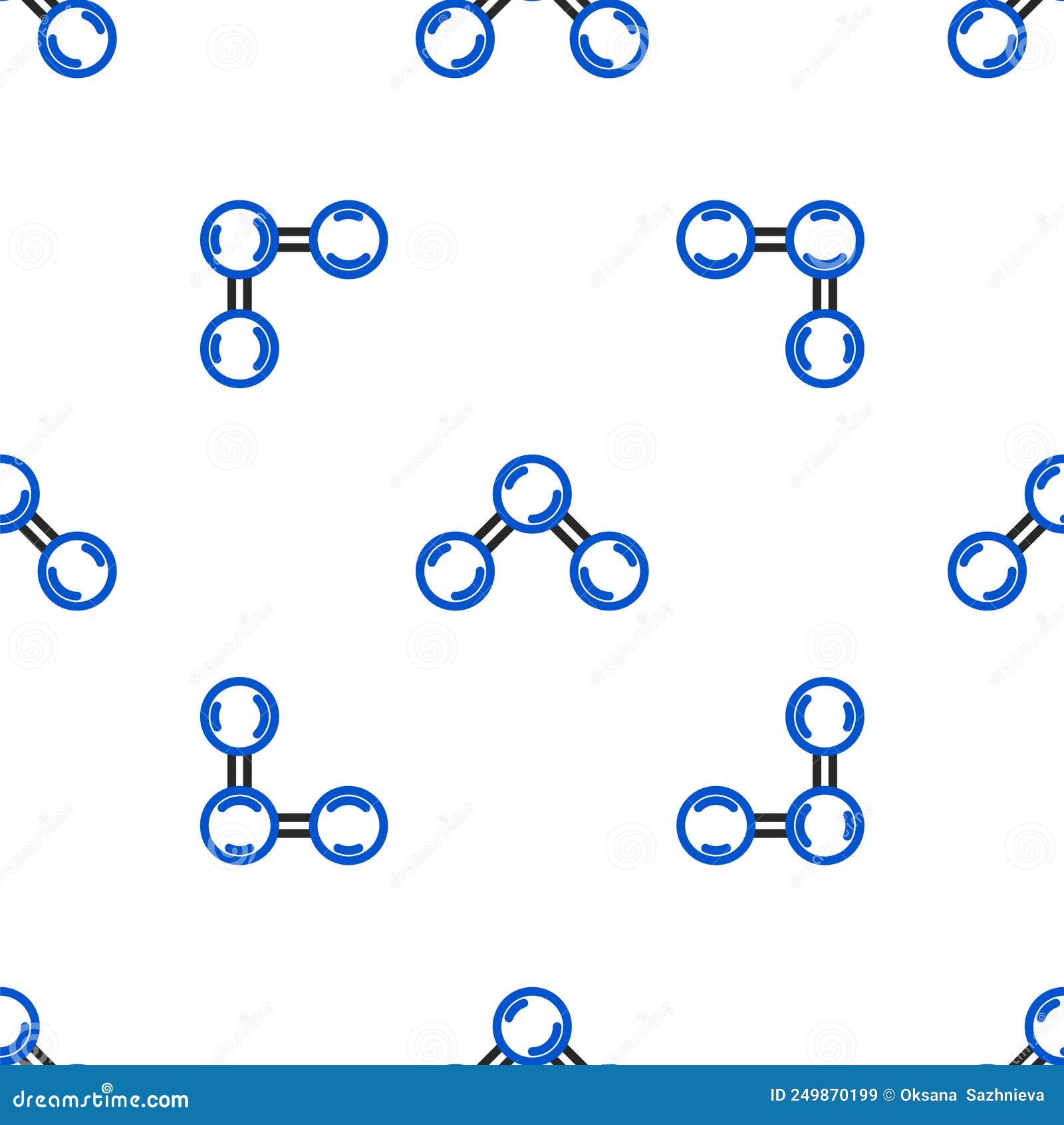 Line Molecule Icon Isolated Seamless Pattern on White Background ...