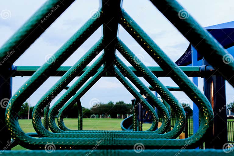 Line of Monkey Bar Rings in a Playground of the School Stock Image ...