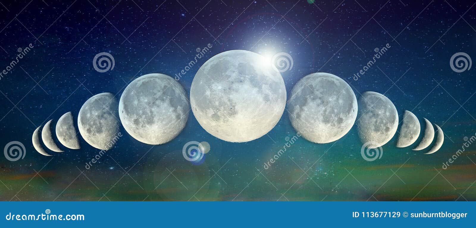 A line of moons stock image. Image of astronomy, astro - 113677129