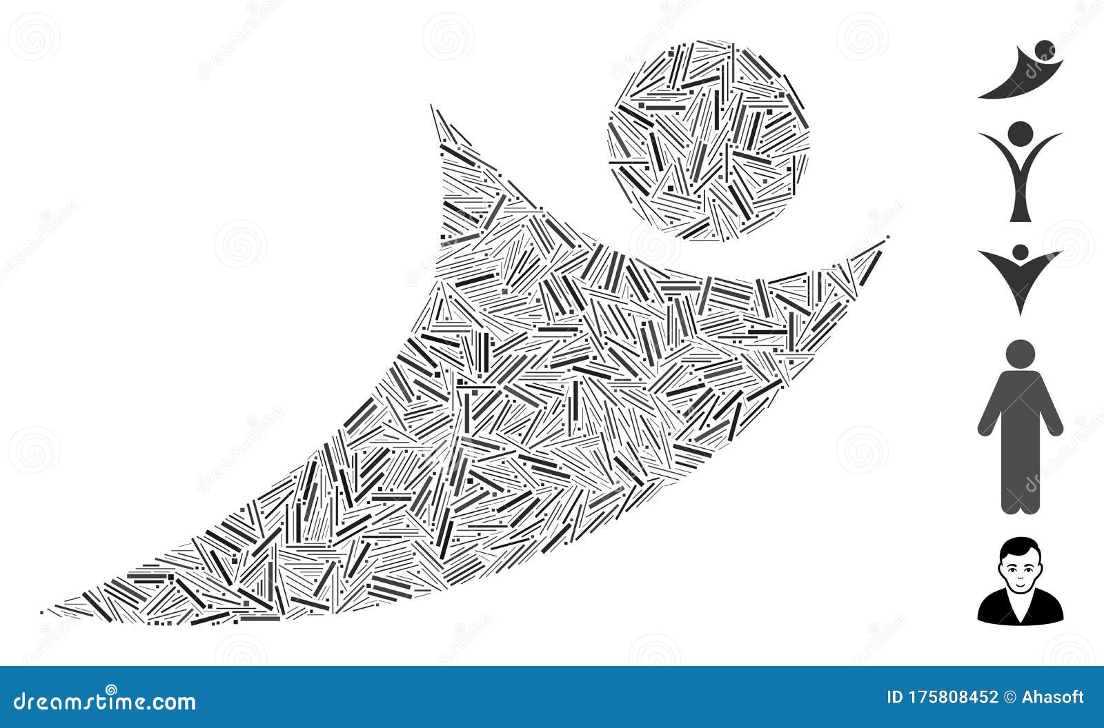 Line Mosaic Abstract Flying Man Icon Stock Illustration - Illustration ...