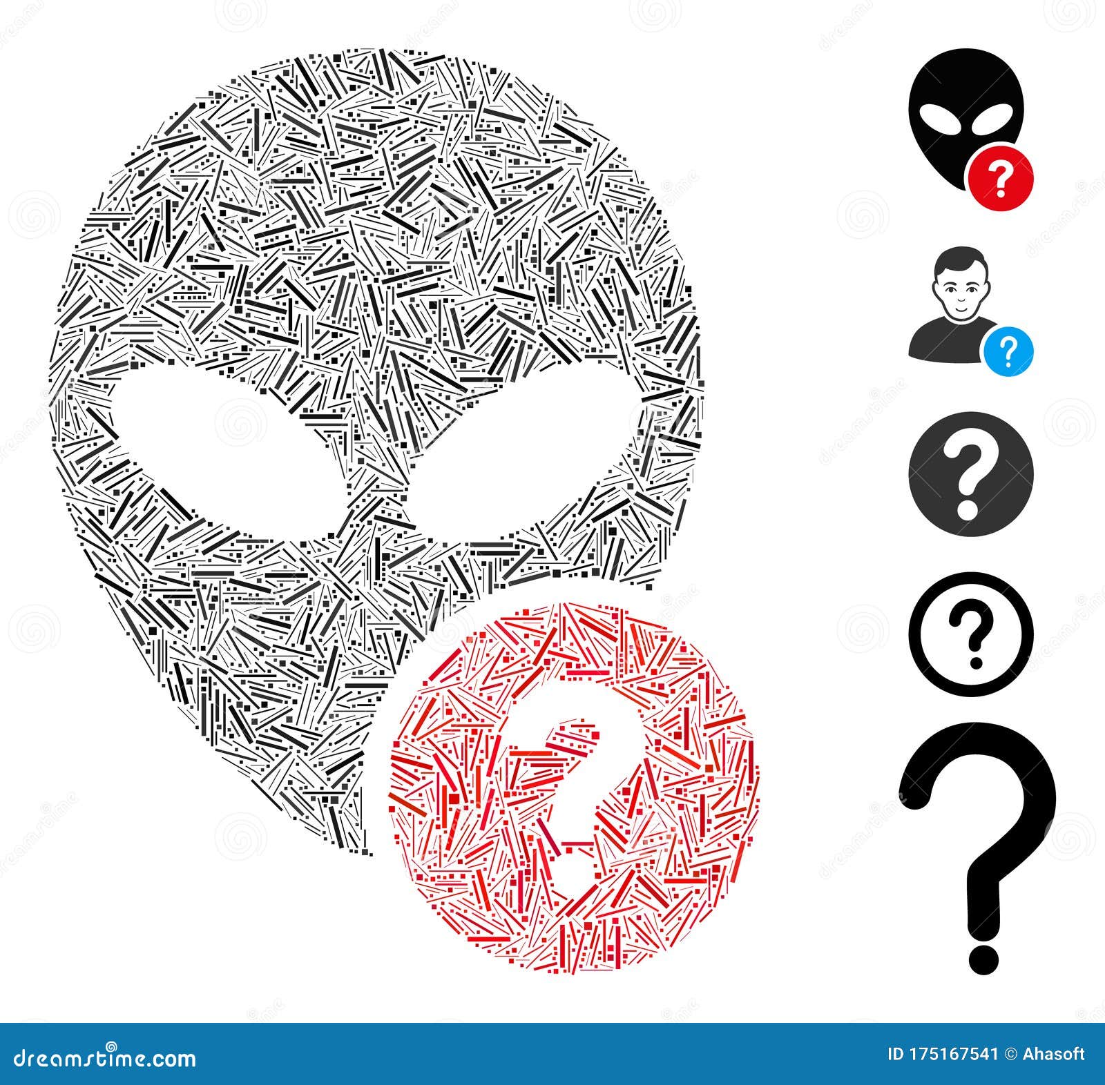 Line Mosaic Alien Status stock illustration. Illustration of help ...
