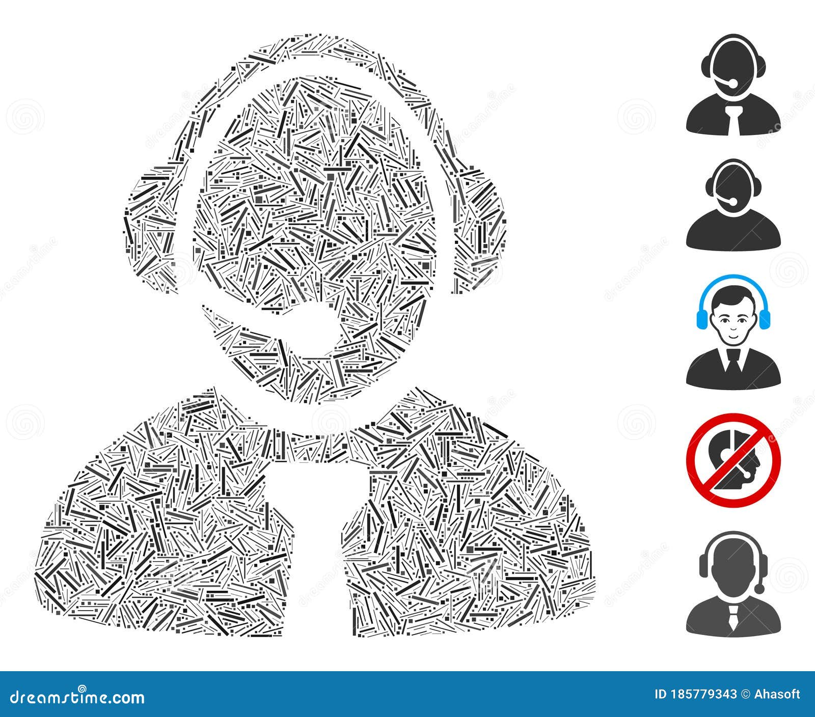 Line Mosaic Call Center Manager Icon Stock Illustration - Illustration ...