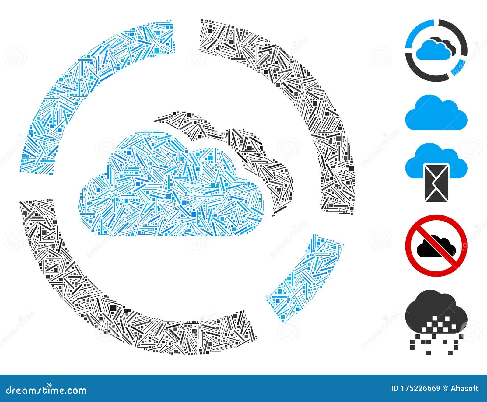Line Mosaic Cloud Diagrams Icon Stock Illustration - Illustration of ...
