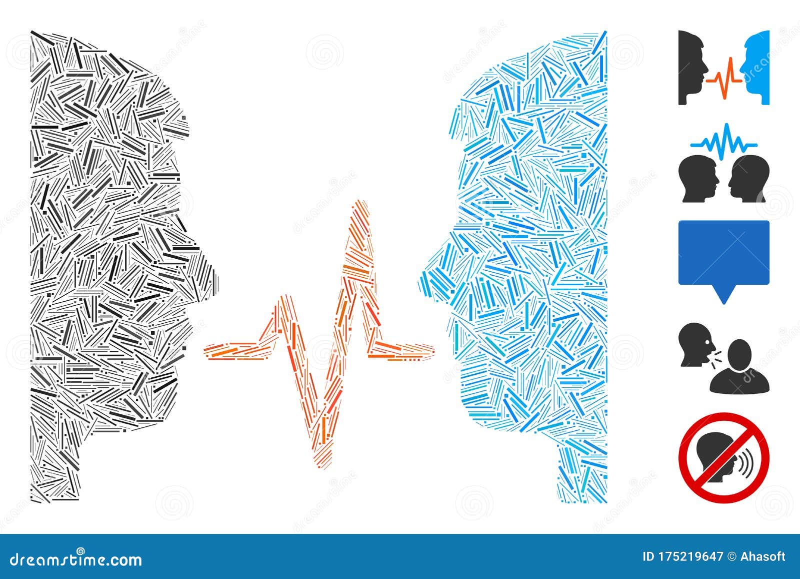 Line Mosaic Dialog Signal Icon Stock Illustration - Illustration of ...