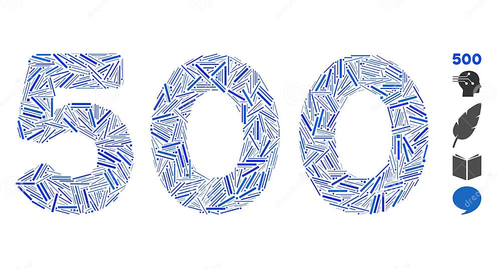 Line Mosaic 500 Digits Text Icon Stock Illustration - Illustration of ...