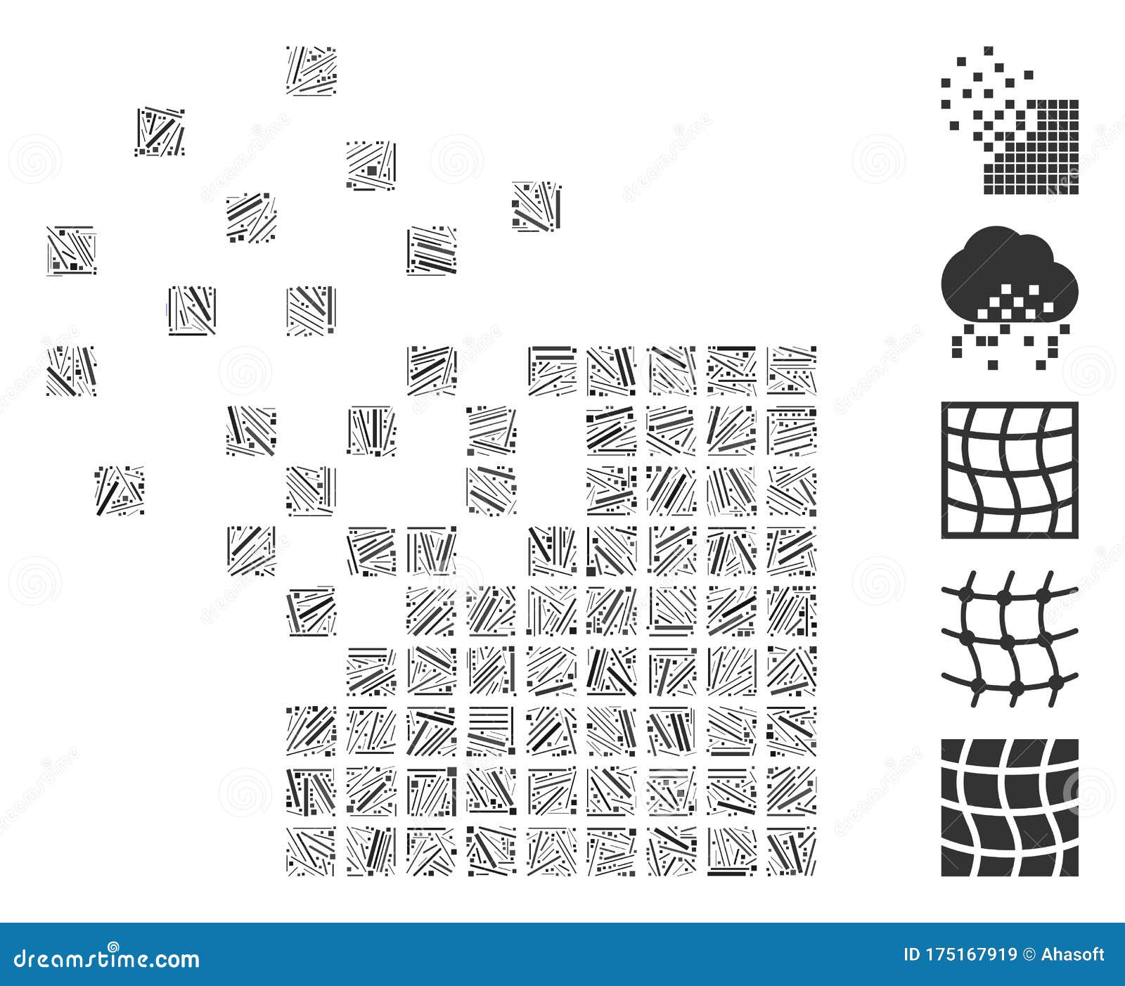 Line Mosaic Dissolving Pixel Mosaic Stock Illustration - Illustration ...