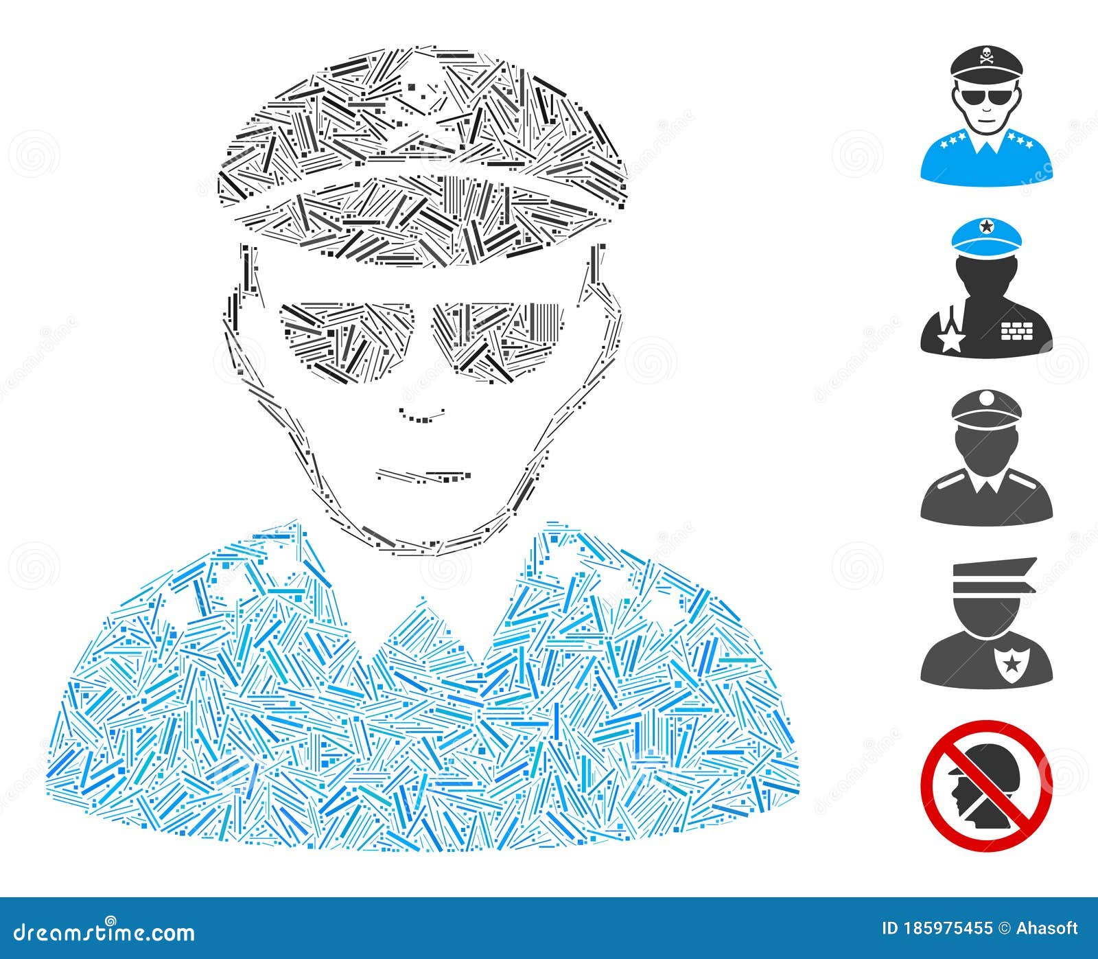 Line Mosaic Evil Army General Icon Stock Illustration - Illustration of ...