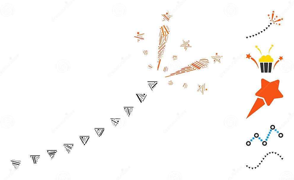 Line Mosaic Fireworks Trace Icon Stock Illustration - Illustration of ...