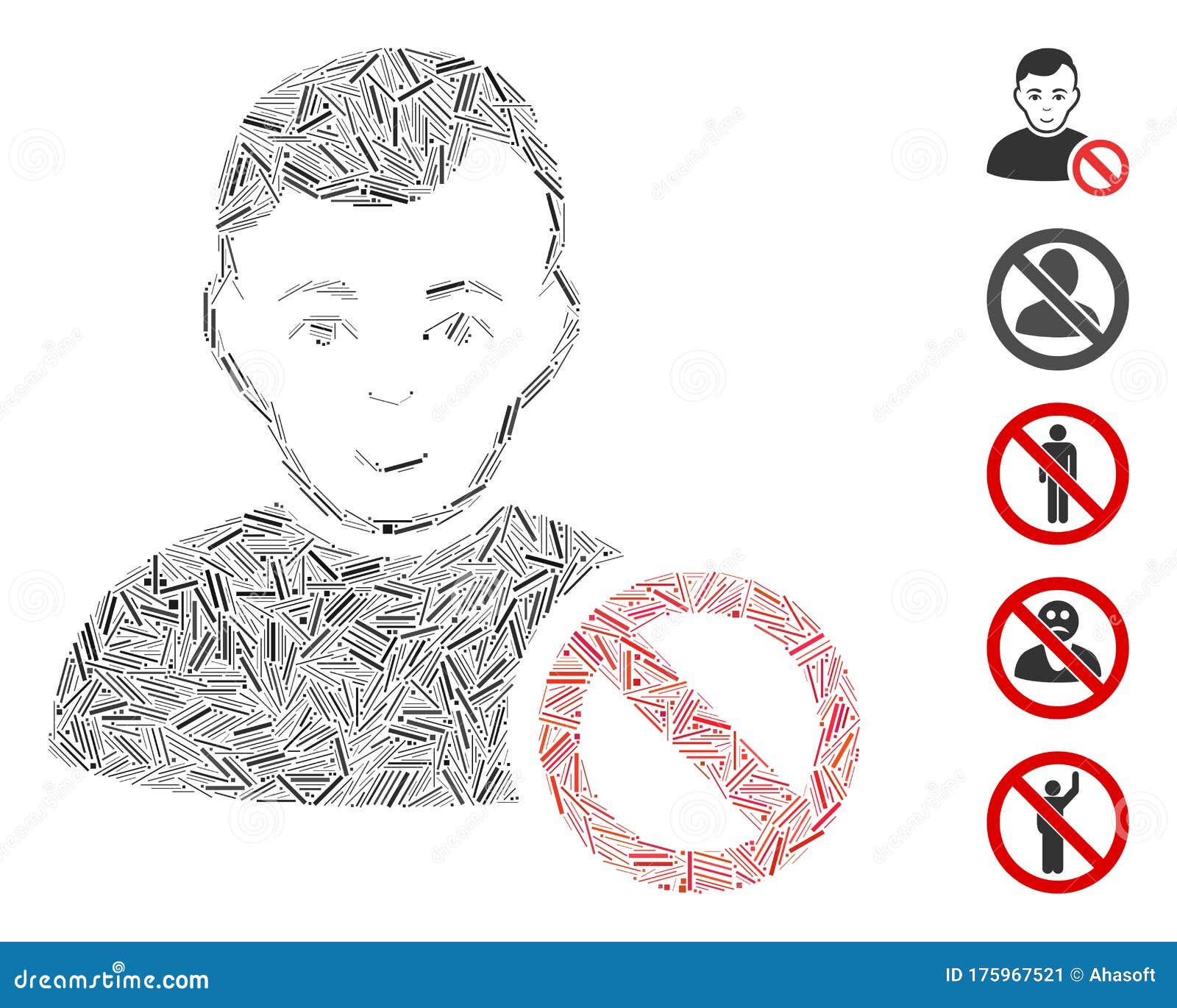 Line Mosaic Forbidden User Icon Stock Illustration - Illustration of ...