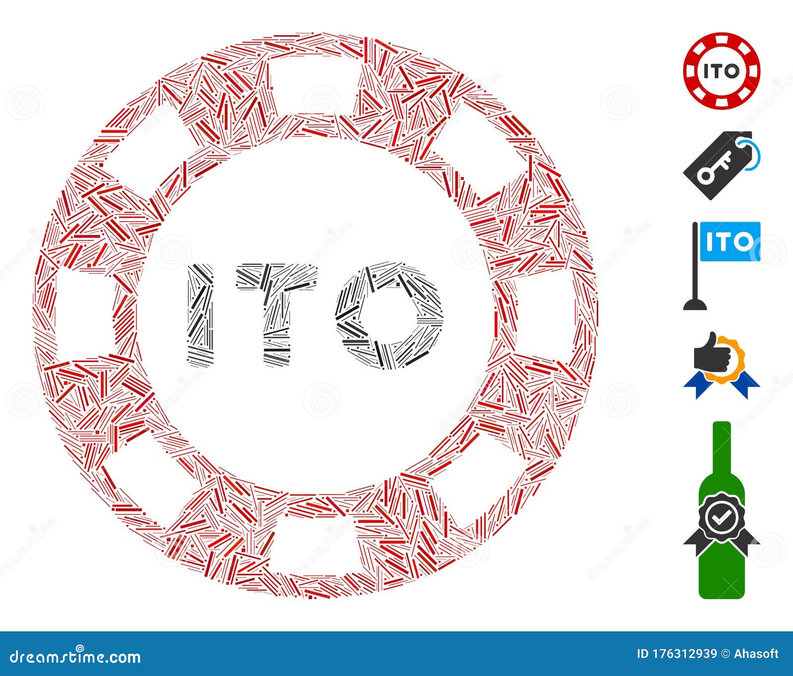 Line Mosaic ITO Token Icon stock illustration. Illustration of icon ...