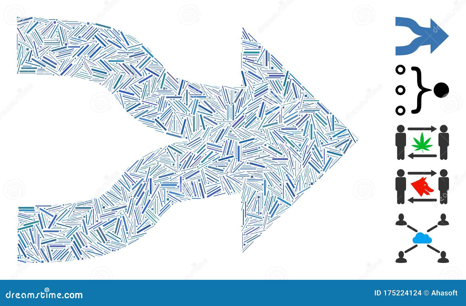 Line Mosaic Join Arrows Icon Stock Illustration - Illustration of ...