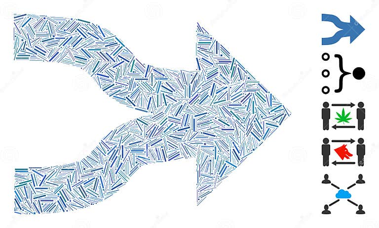 Line Mosaic Join Arrows Icon Stock Illustration - Illustration of ...