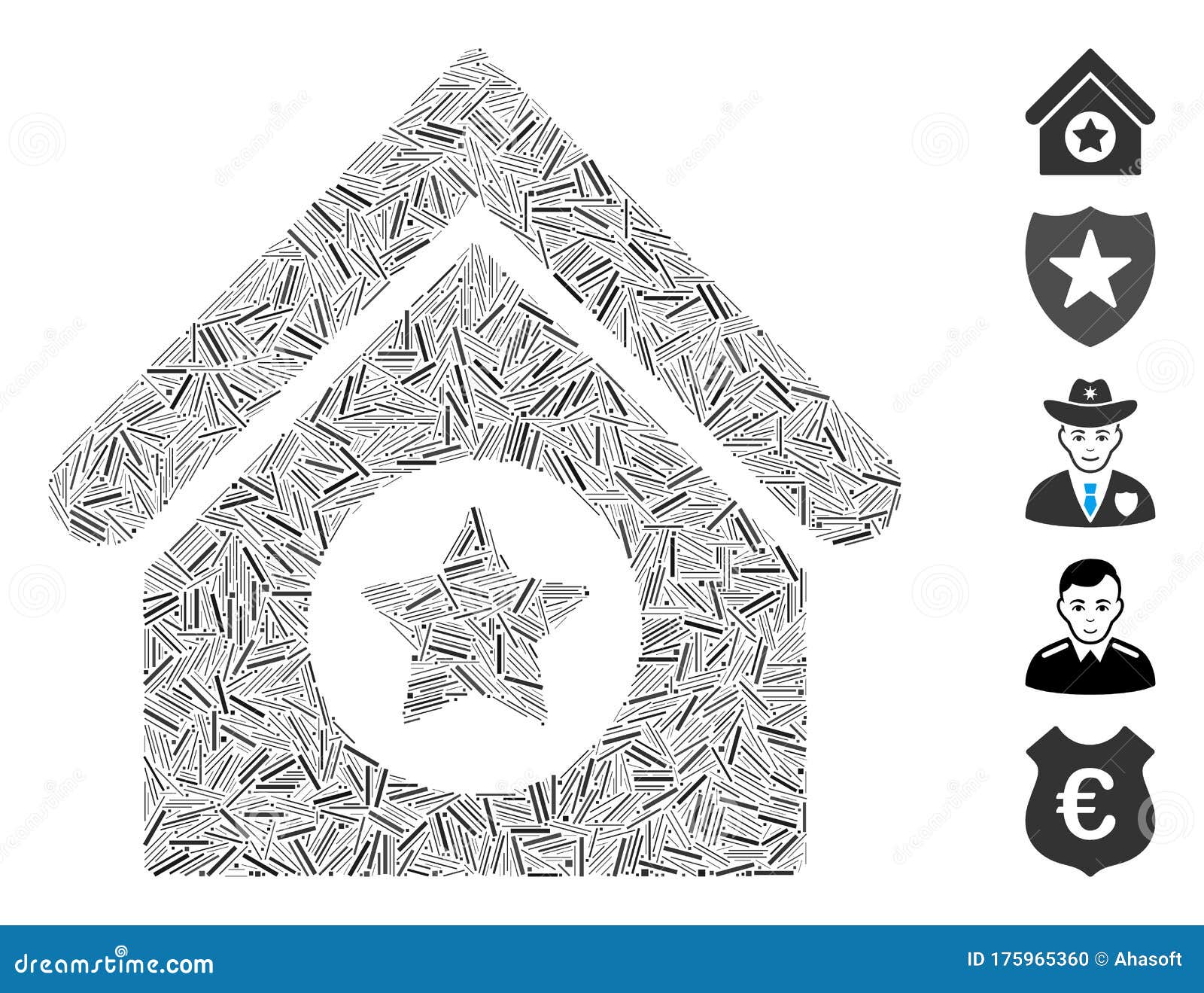 Line Mosaic Military Building Icon Stock Illustration - Illustration of ...