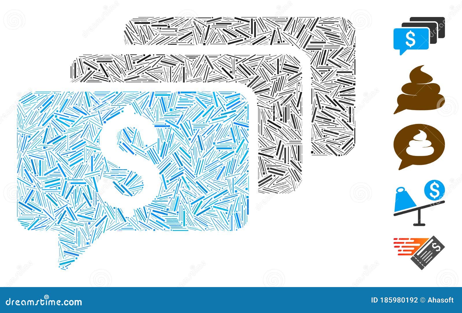Line Mosaic Money Messages Icon Stock Illustration - Illustration of ...